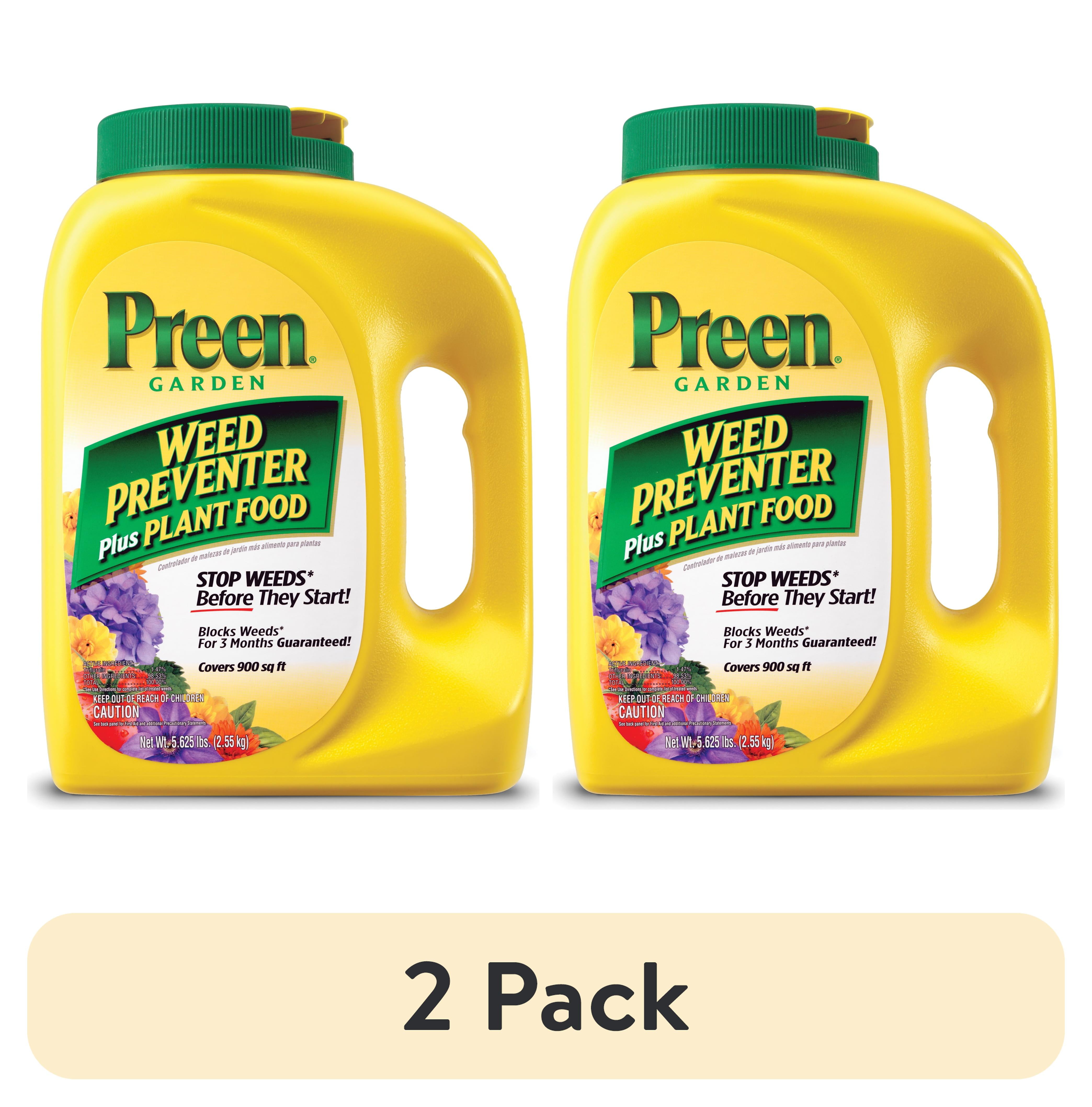 (2 pack) Preen Garden Weed Preventer Plus Plant Food - 5.625 lb ...