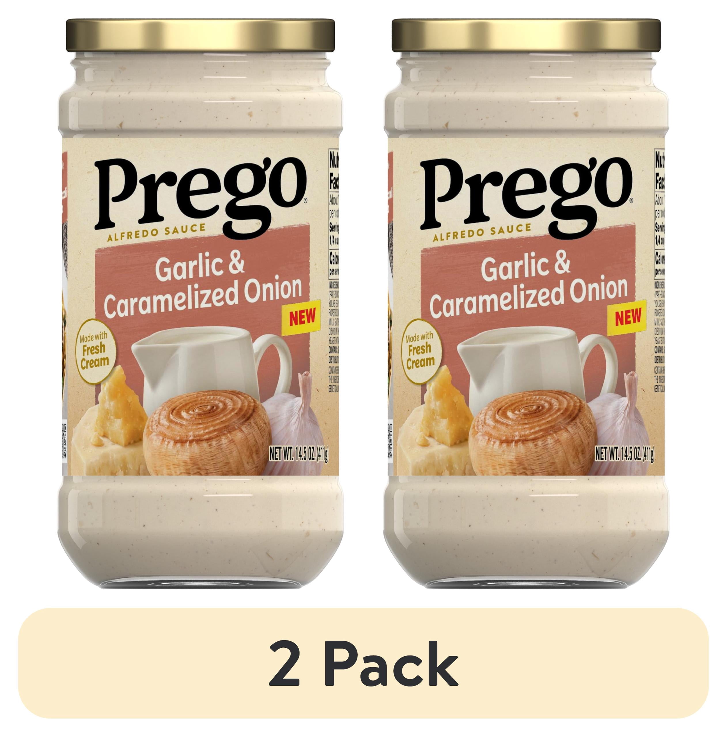 (2 pack) Prego Garlic and Caramelized Onion Alfredo Pasta Sauce, 14.5 ...