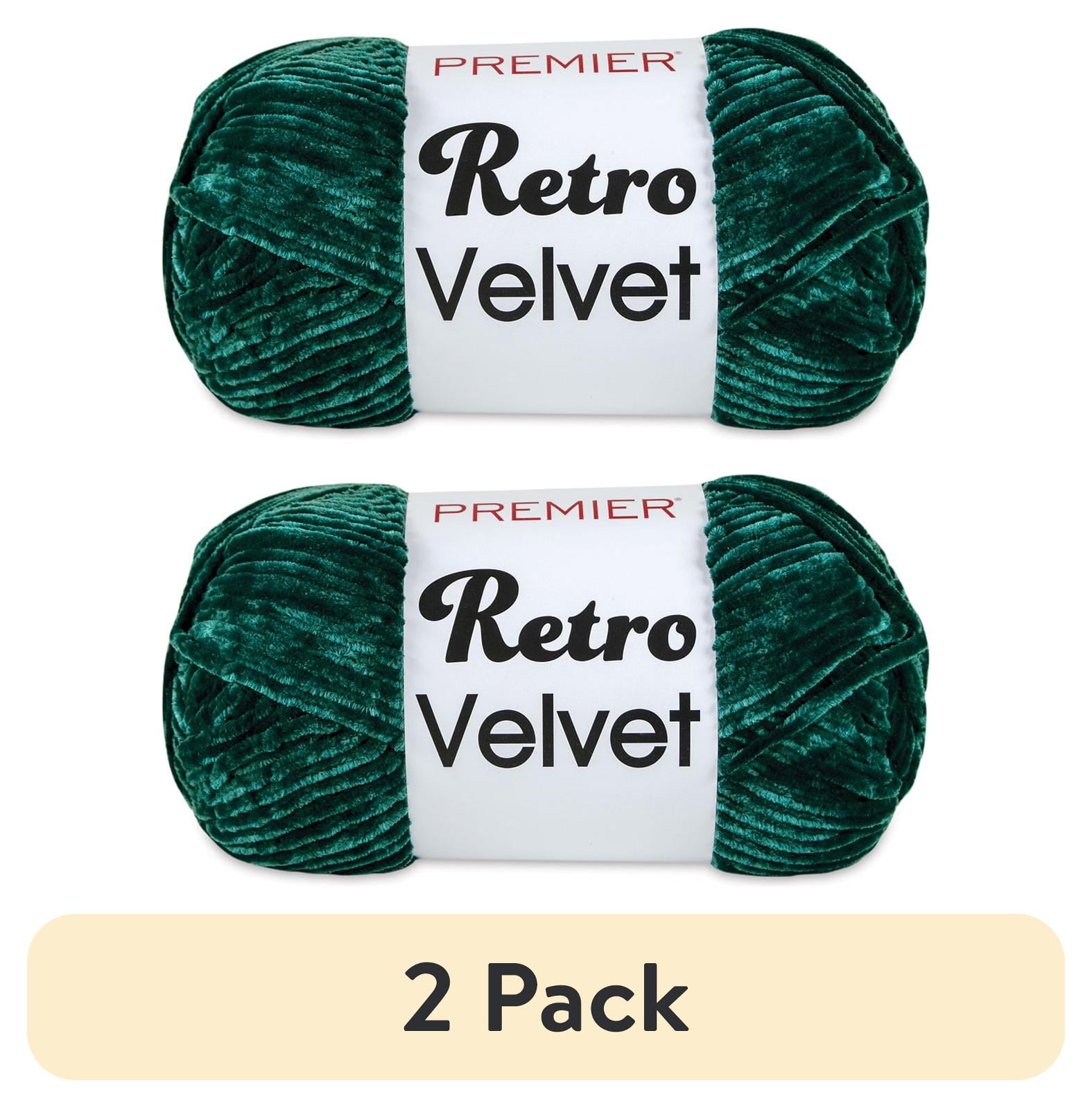 (2 pack) Premier Yarns 100% Polyester Velvet Emerald Yarn, 306 yd ...