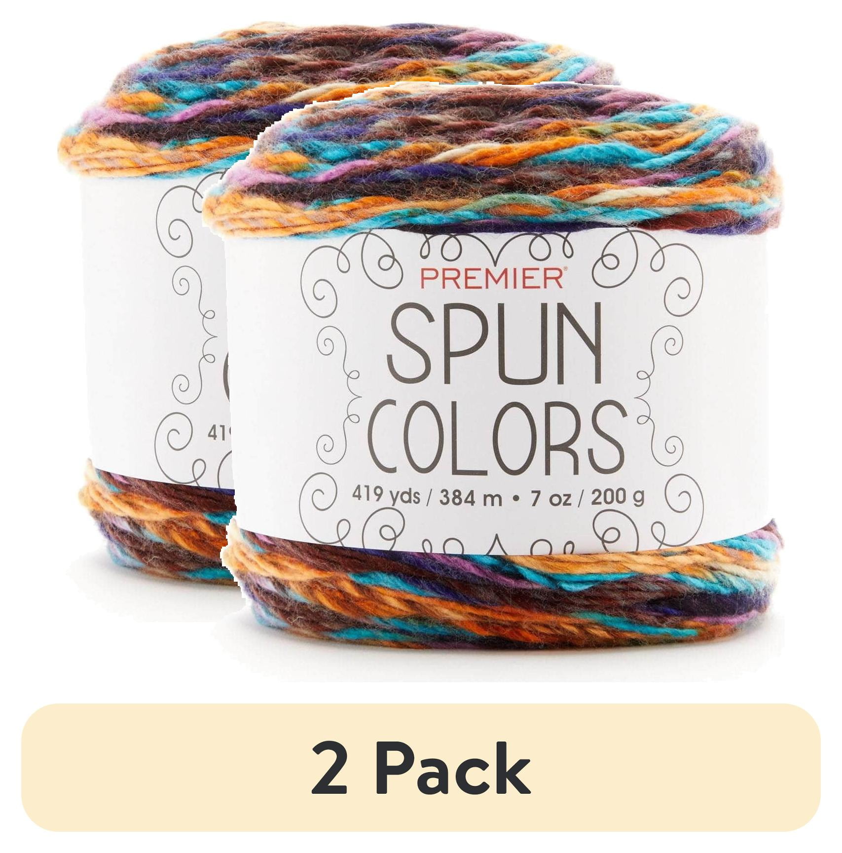 (2 pack) Premier Yarns Spun Colors Yarn, Merino Wool and Acrylic Blend ...