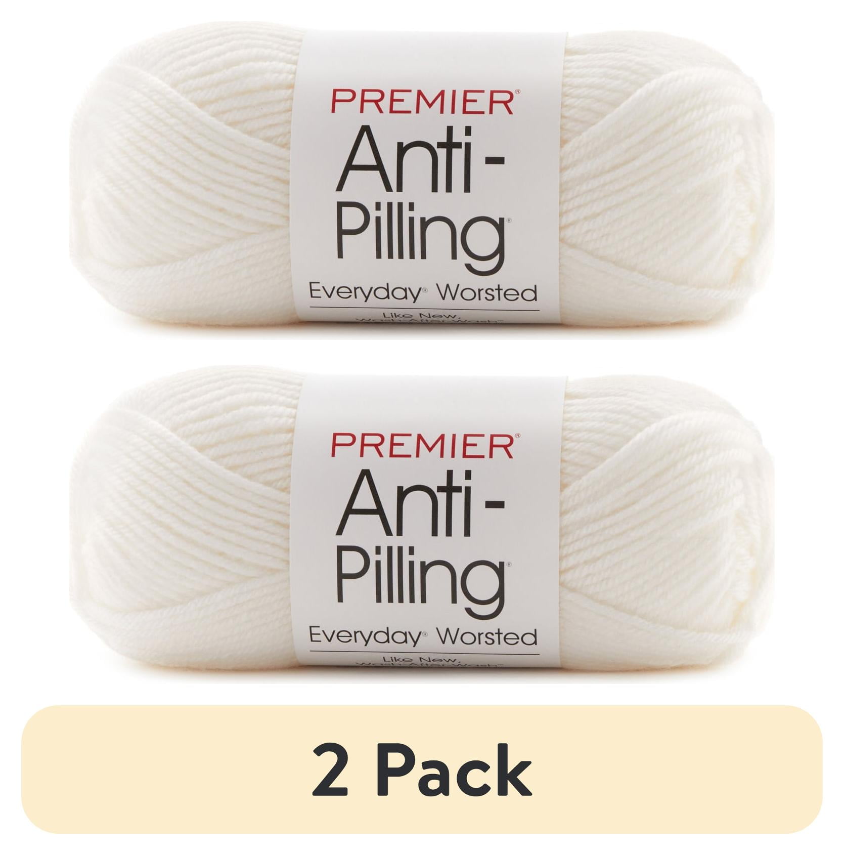 (2 pack) Premier Yarns Anti-Pilling Everyday Worsted Yarn, Soft Acrylic ...