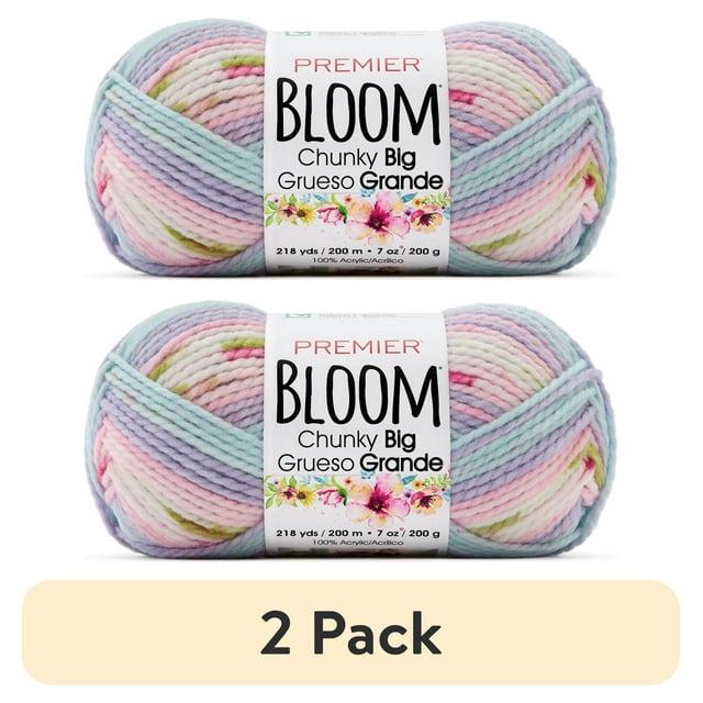 (2 pack) Premier Yarns - Bloom Chunky Big Yarn - Hydrangea - 7oz 218yds ...