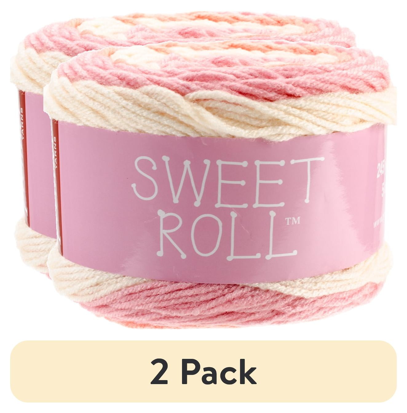 (2 pack) Premier Yarns Sweet Roll Yarn Peaches & Cream Pop - Walmart.com