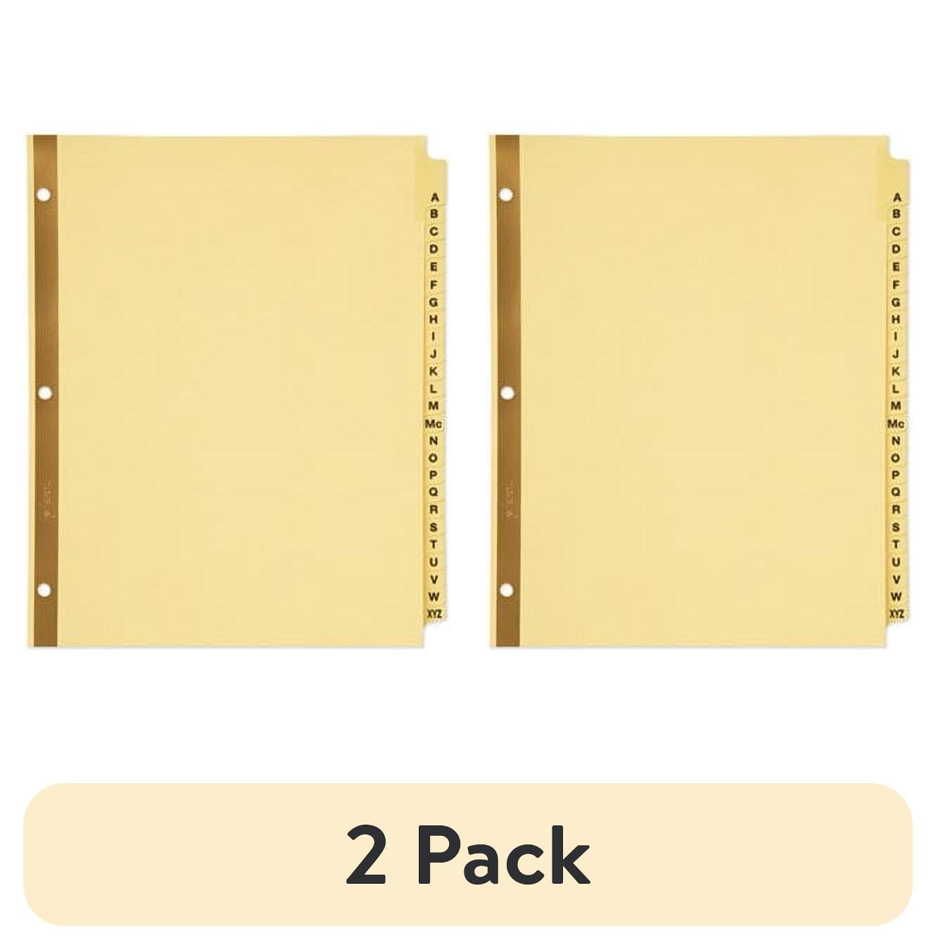 (2 pack) Preprinted Laminated Tab Dividers w/Gold Reinforced Binding ...