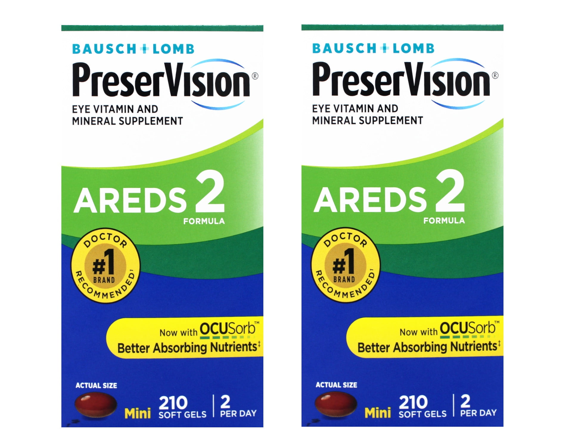(2 pack) PreserVision AREDS 2 Eye Vitamin & Mineral Supplement (210 ct) with Lutein and ...