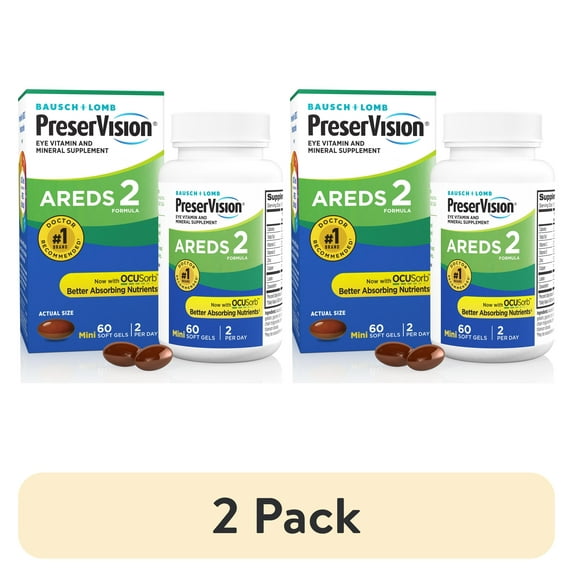 (2 pack) PreserVision AREDS 2 Eye Vitamins and Minerals with Lutein and ...