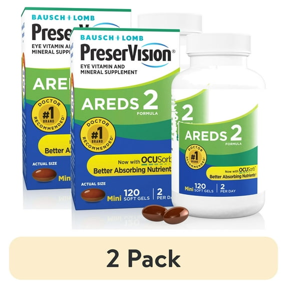 (2 pack) PreserVision AREDS 2 Eye Vitamin & Mineral Supplement with ...