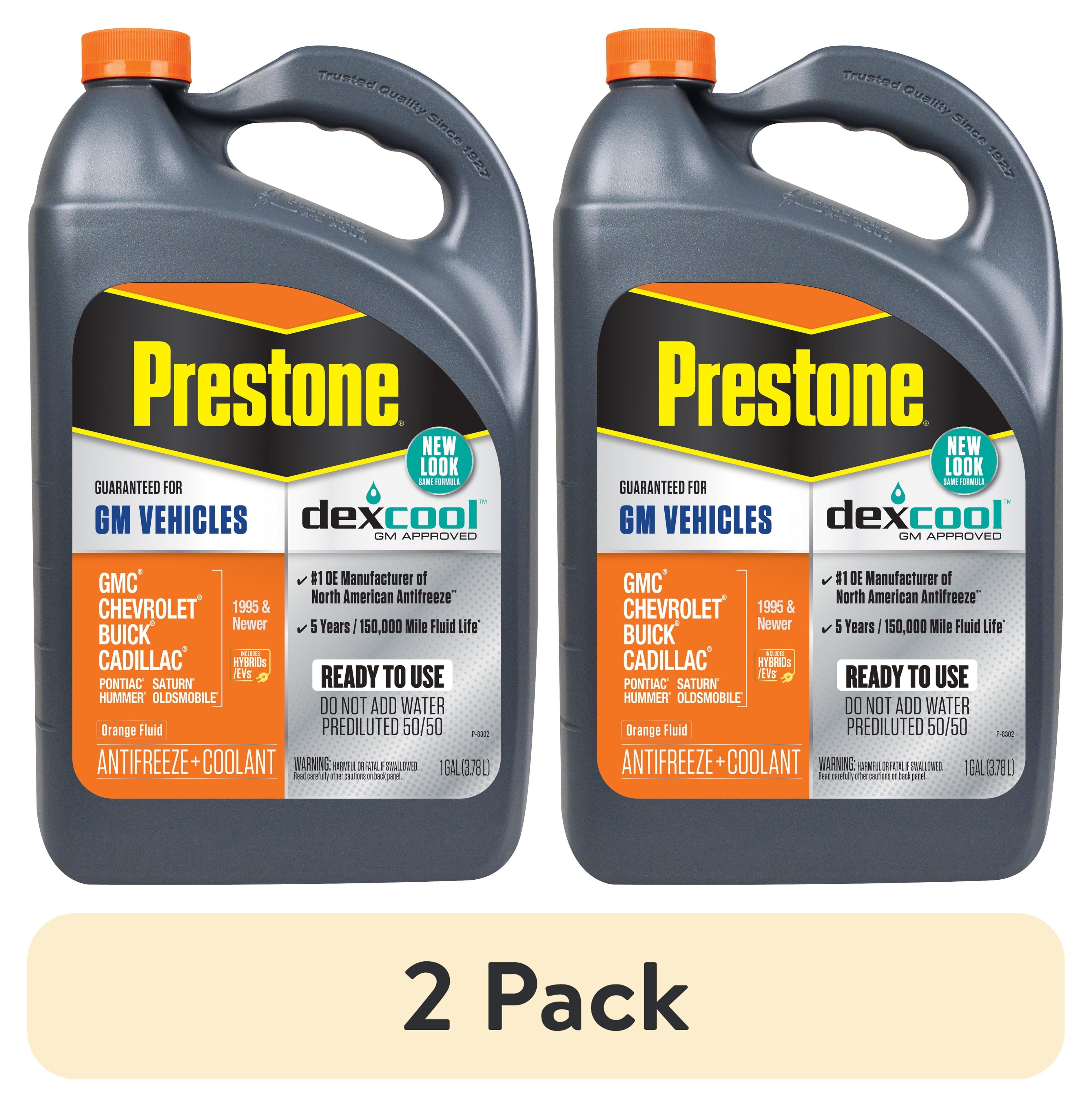 (2 pack) Prestone DEX-COOL Antifreeze+Coolant for GM Vehicles; Extended Life -1 gal- Ready to ...