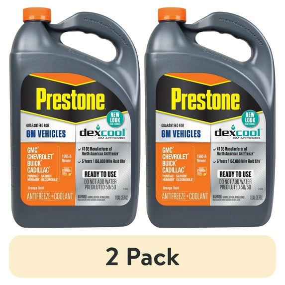 (2 pack) Prestone DEX-COOL Antifreeze+Coolant for GM Vehicles; Extended ...