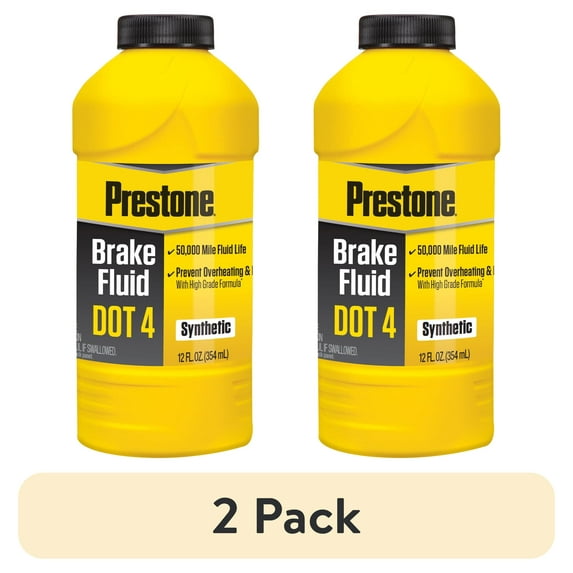 (2 pack) Prestone DOT 4 Motor Vehicle Brake Fluid for Cars and Trucks ...