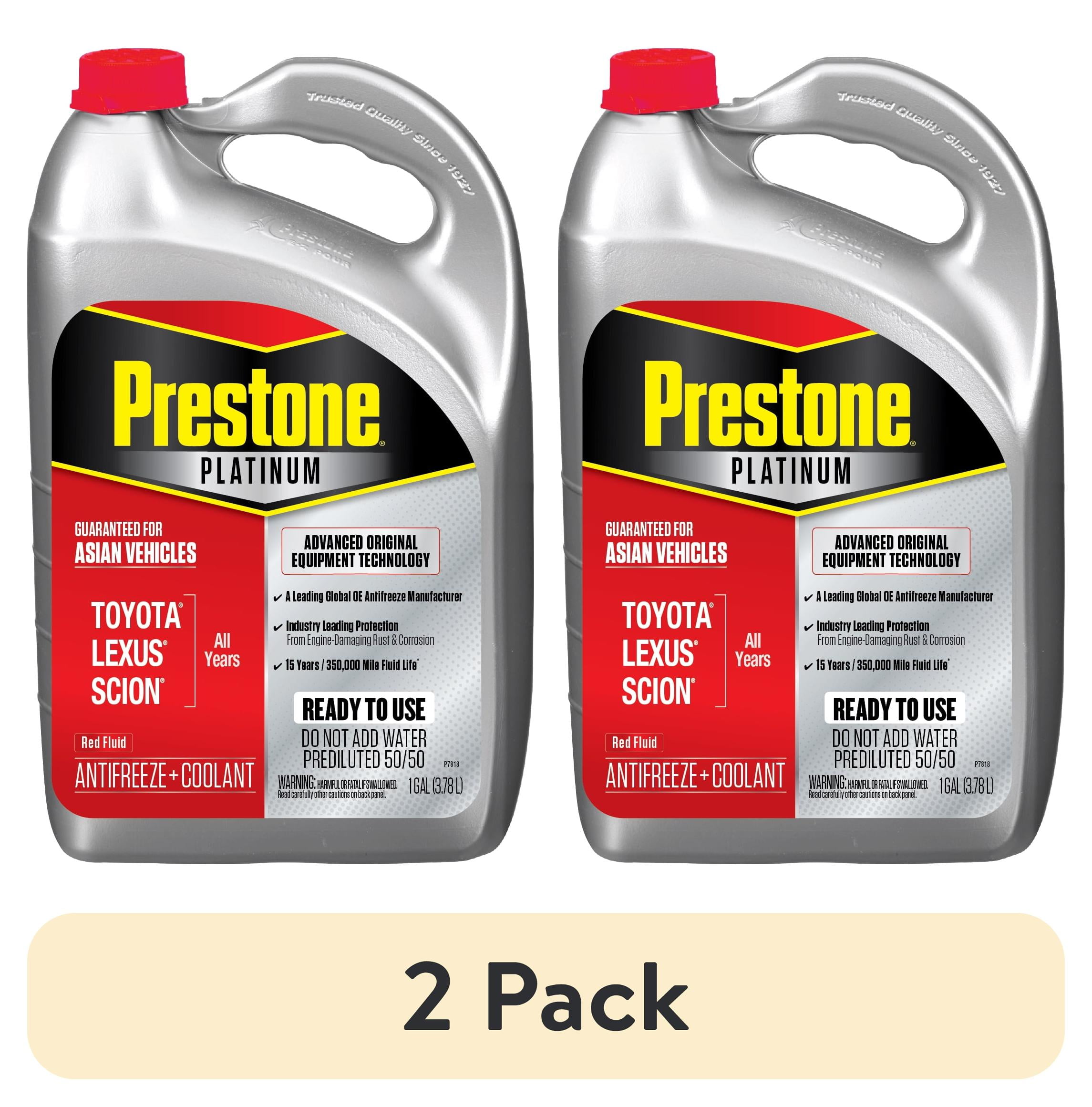 (2 pack) Prestone Platinum Asian Red Antifreeze & Coolant Prediluted 50 ...