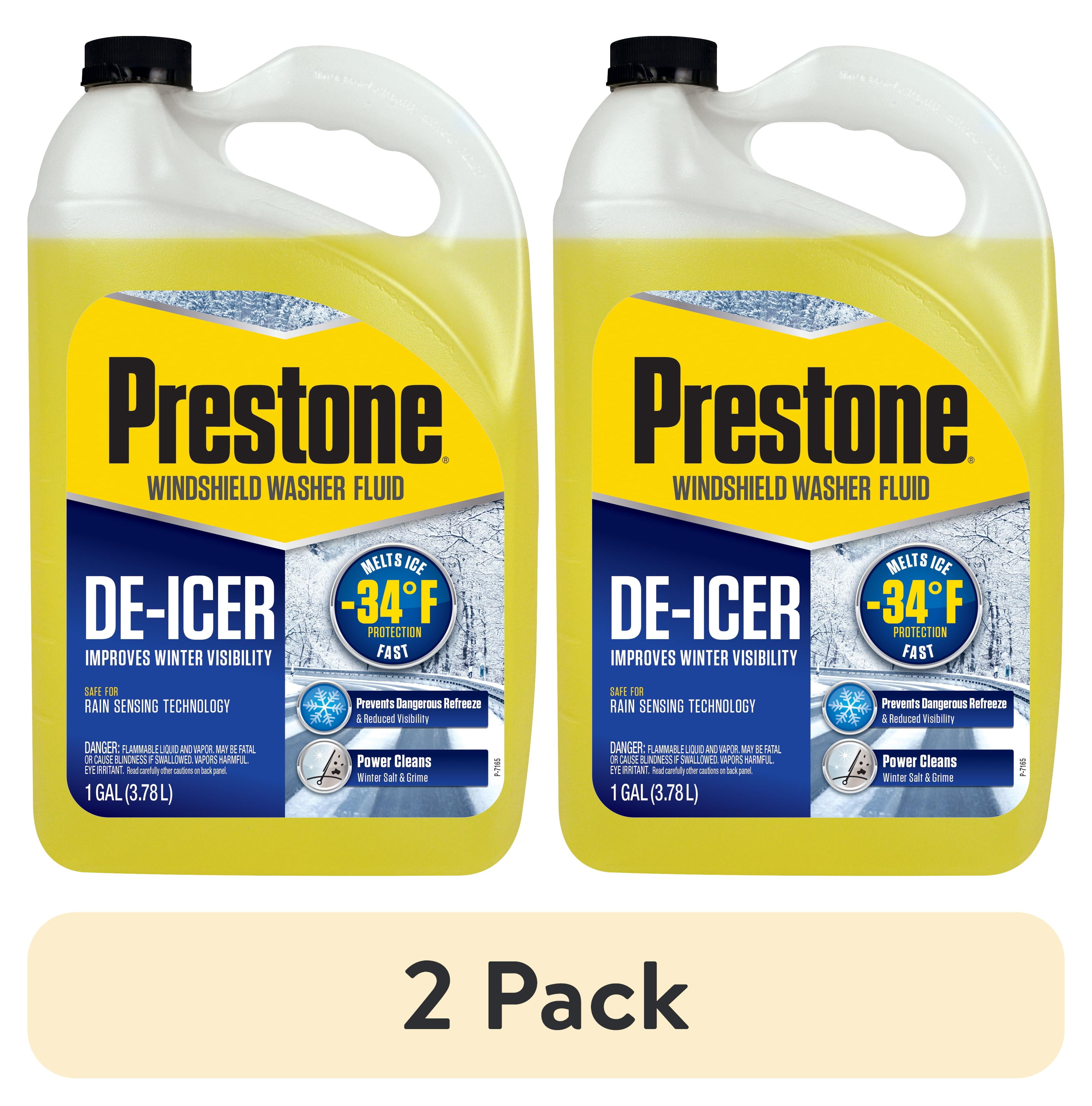 (2 pack) Prestone Windshield Washer Fluid , Cleaner/De-Icer, -34 Degrees, 1 Gallon. - Walmart.com