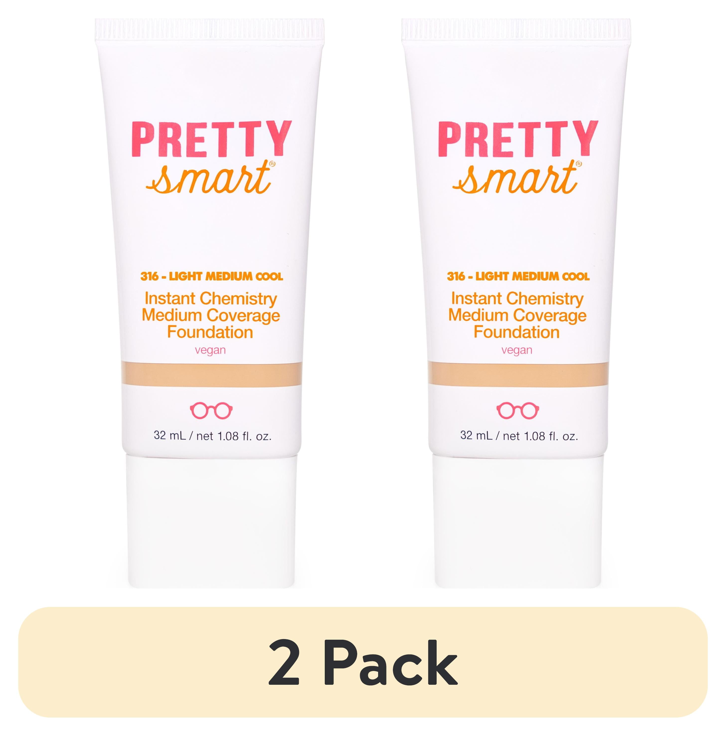 (2 pack) Pretty Smart Instant Chemistry Medium Coverage Foundation, 316 Light Medium Cool, 1.08 ...
