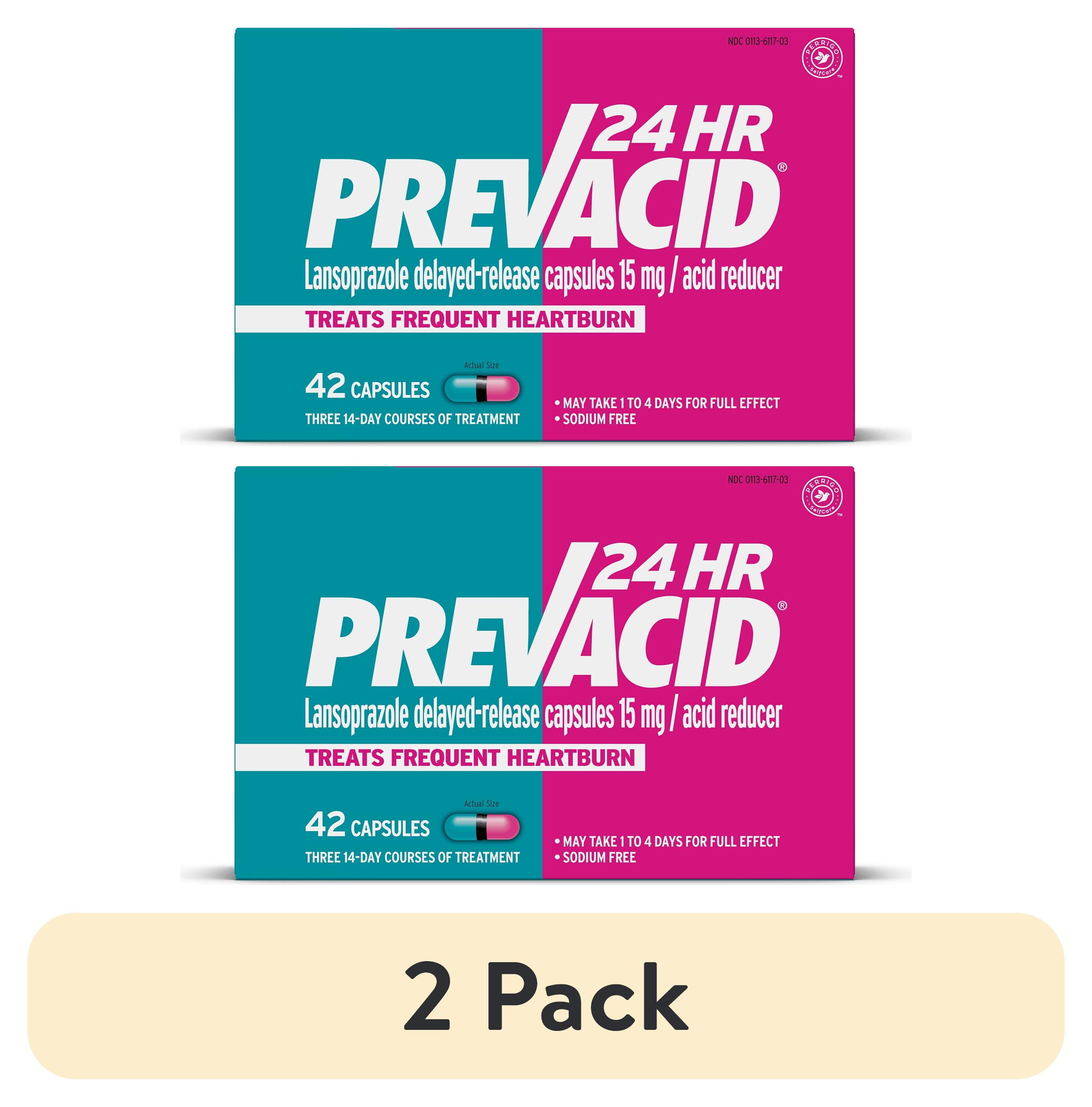 (2 pack) Prevacid 24HR Lansoprazole Delayed-Release Capsules for ...