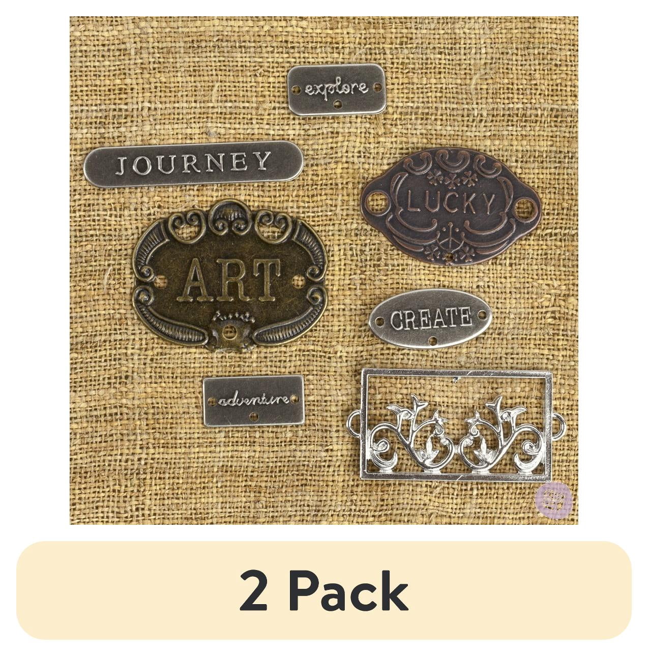 (2 pack) Prima Marketing Mechanicals Metal Embellishments-Plate & Label ...