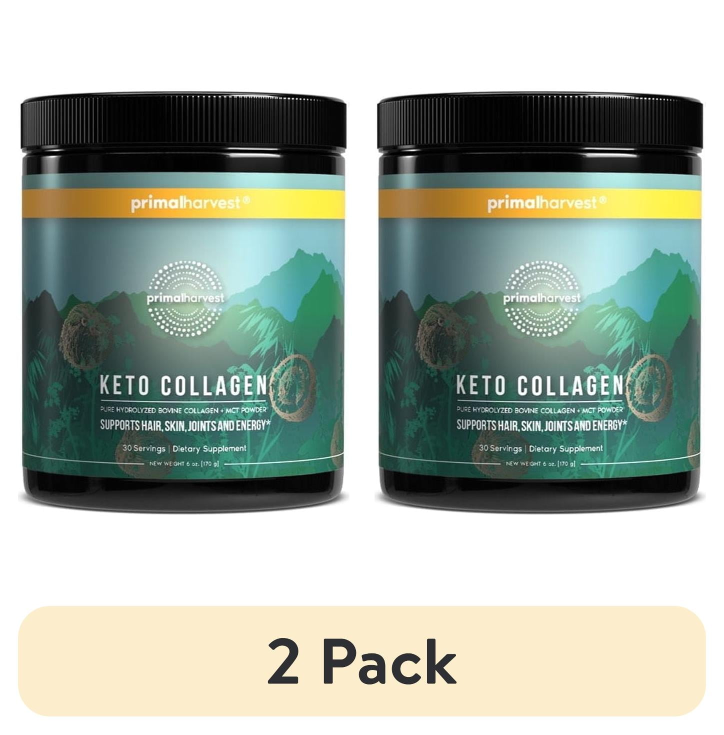 (2 pack) Primal Harvest Keto Collagen Premium Powder, 1 Pack, 30 ...