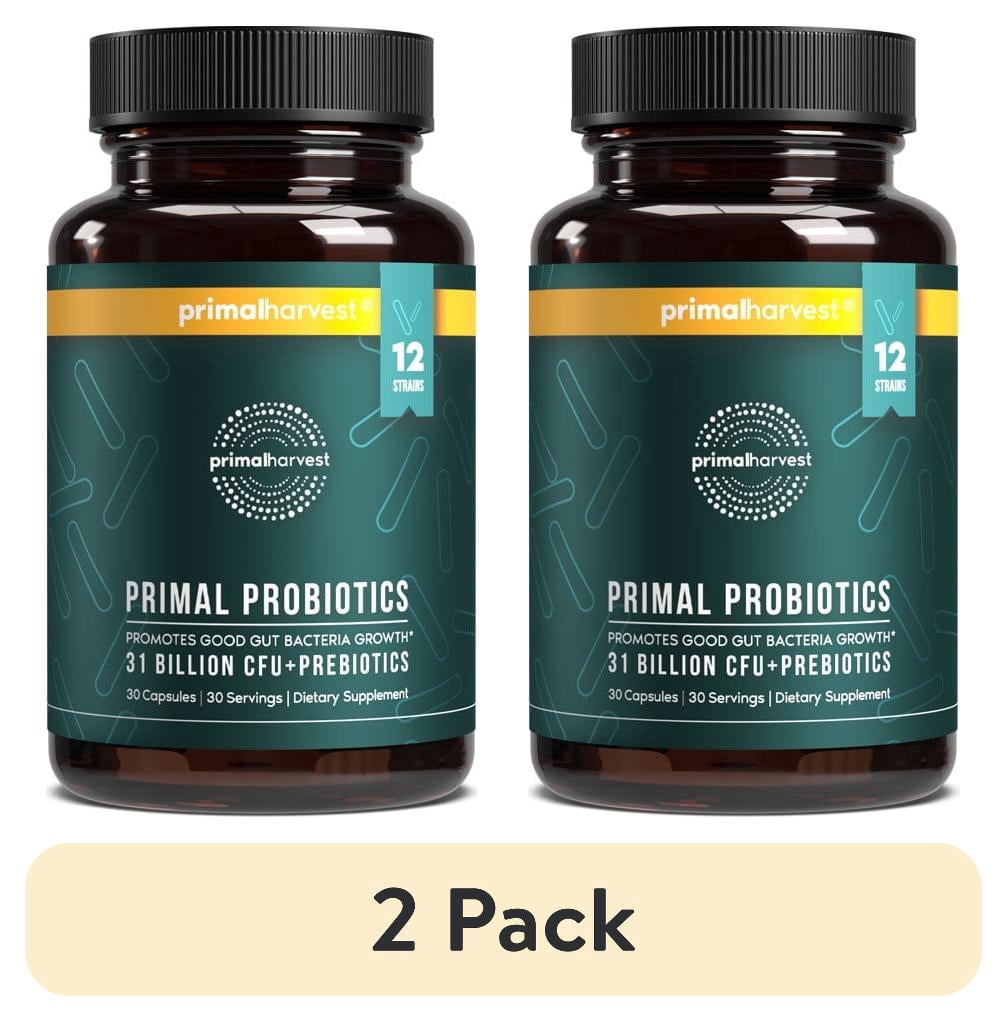 (2 pack) Primal Harvest Probiotic, 1 Pack: Postbiotics, Prebiotics & 31 ...
