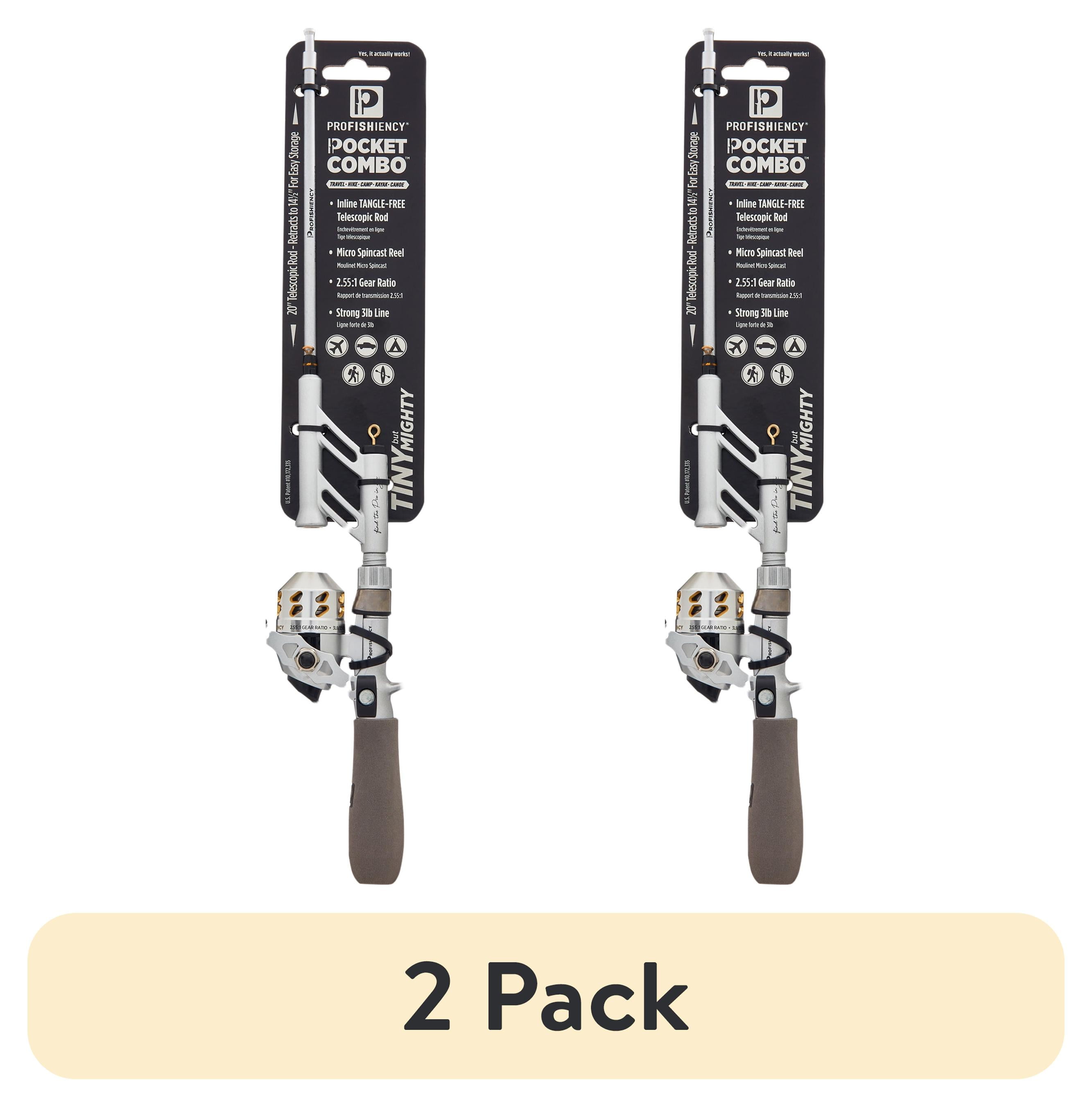 (2 pack) ProFISHiency Tiny Pocket Combo 14.5" Fiberglass Spincast Rod ...