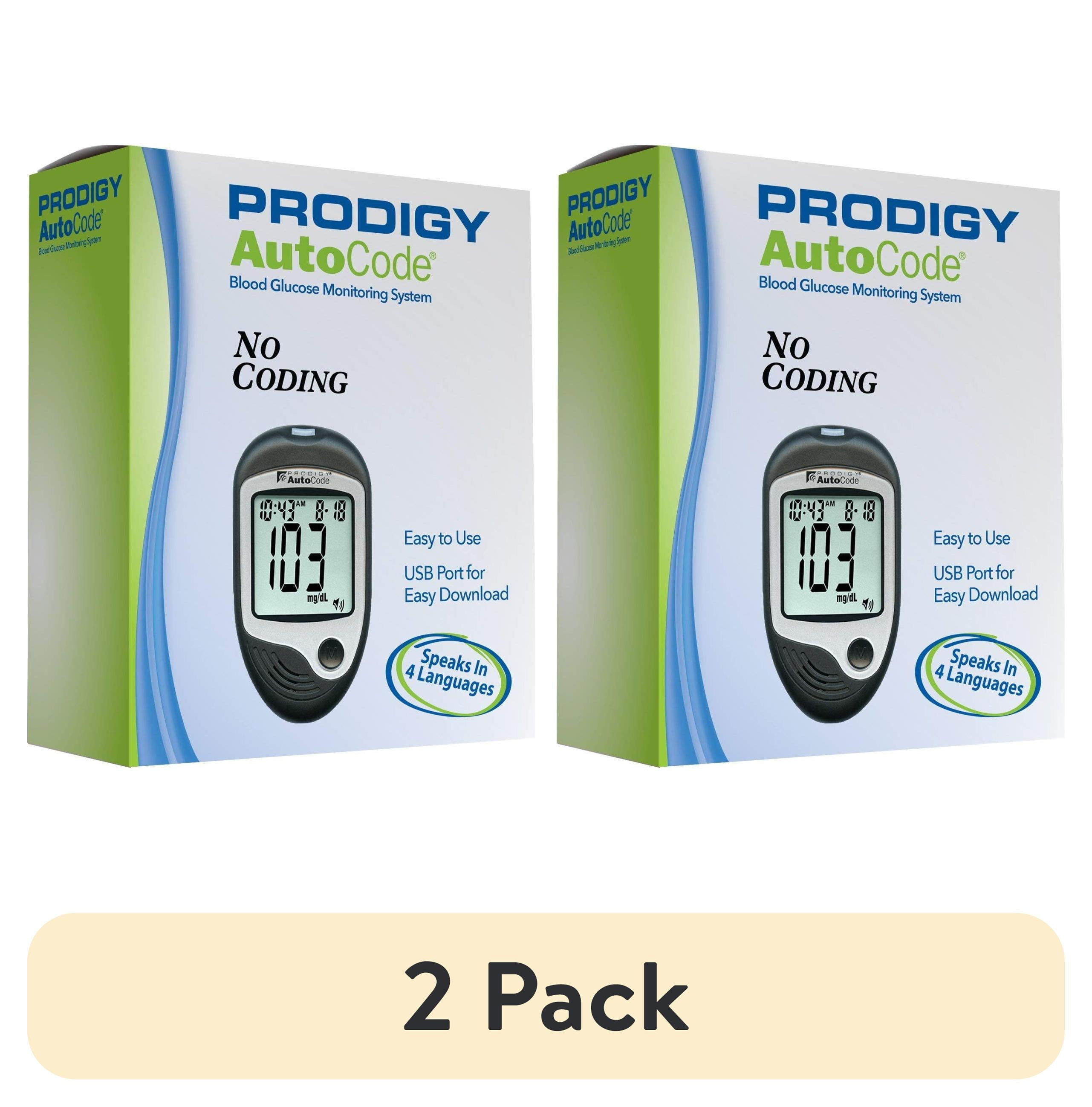 (2 pack) Prodigy Autocode Talking Blood Glucose Monitoring Meter ...