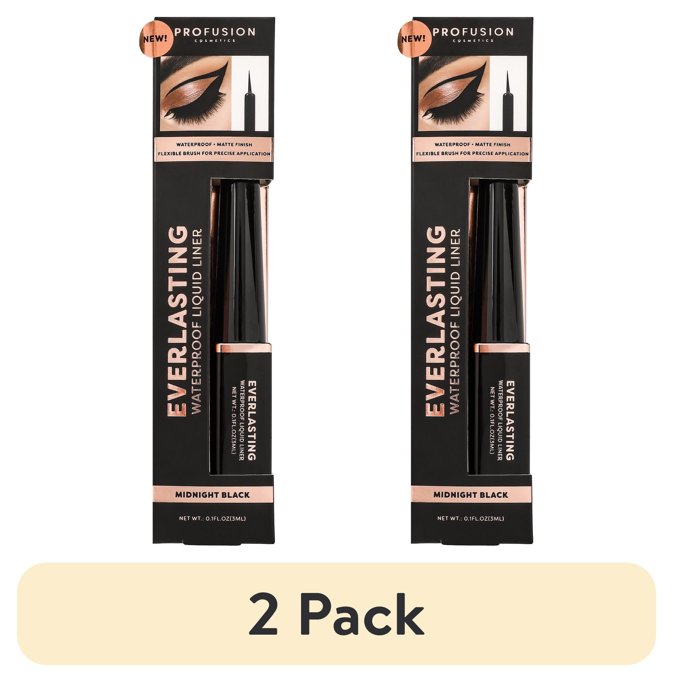 (2 pack) Profusion Cosmetics Everlasting Waterproof Liquid Eyeliner - Black - Walmart.com