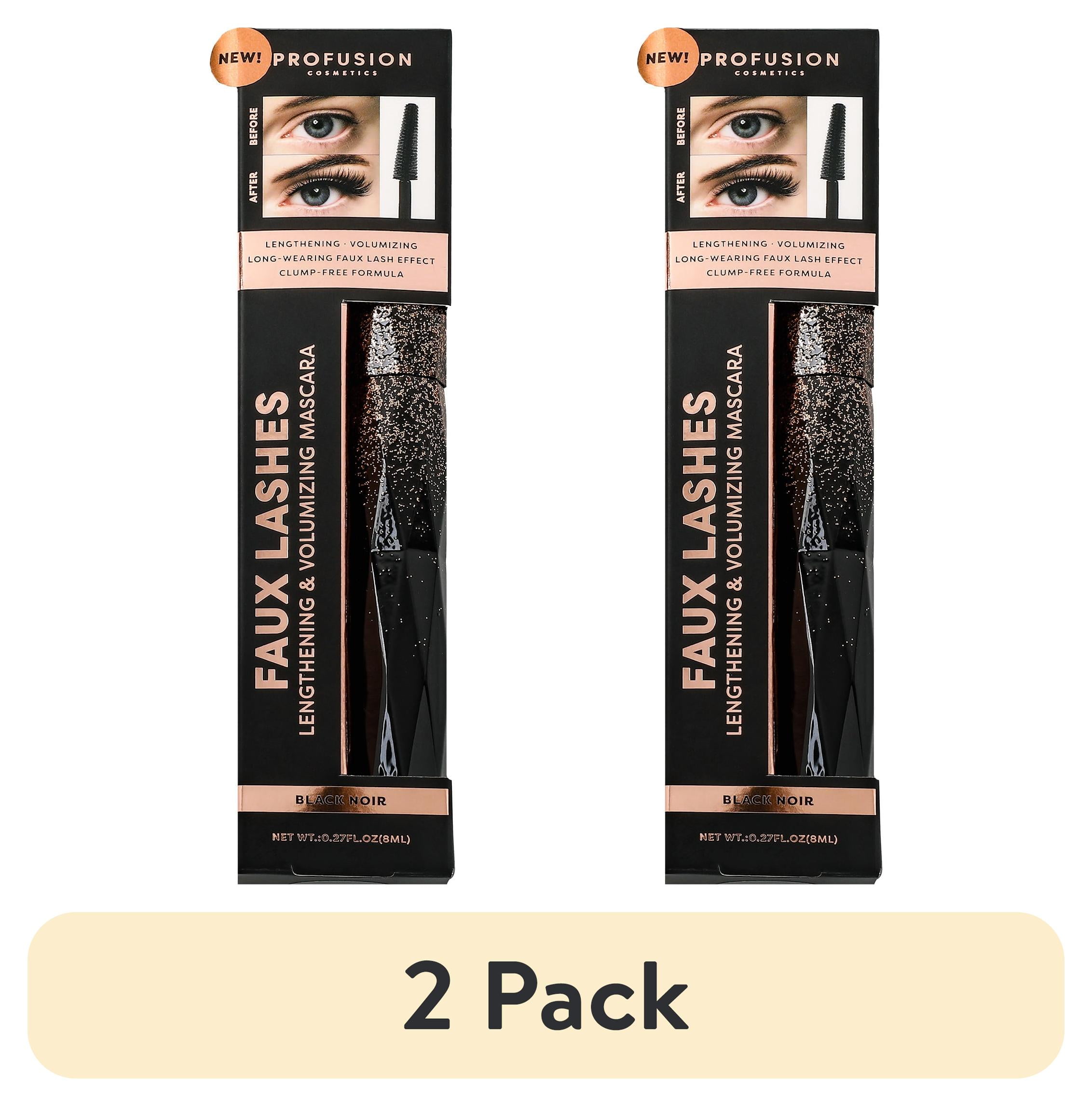 (2 pack) Profusion Cosmetics Faux Lashes Lengthening & Volumizing Mascara - Black - Walmart.com