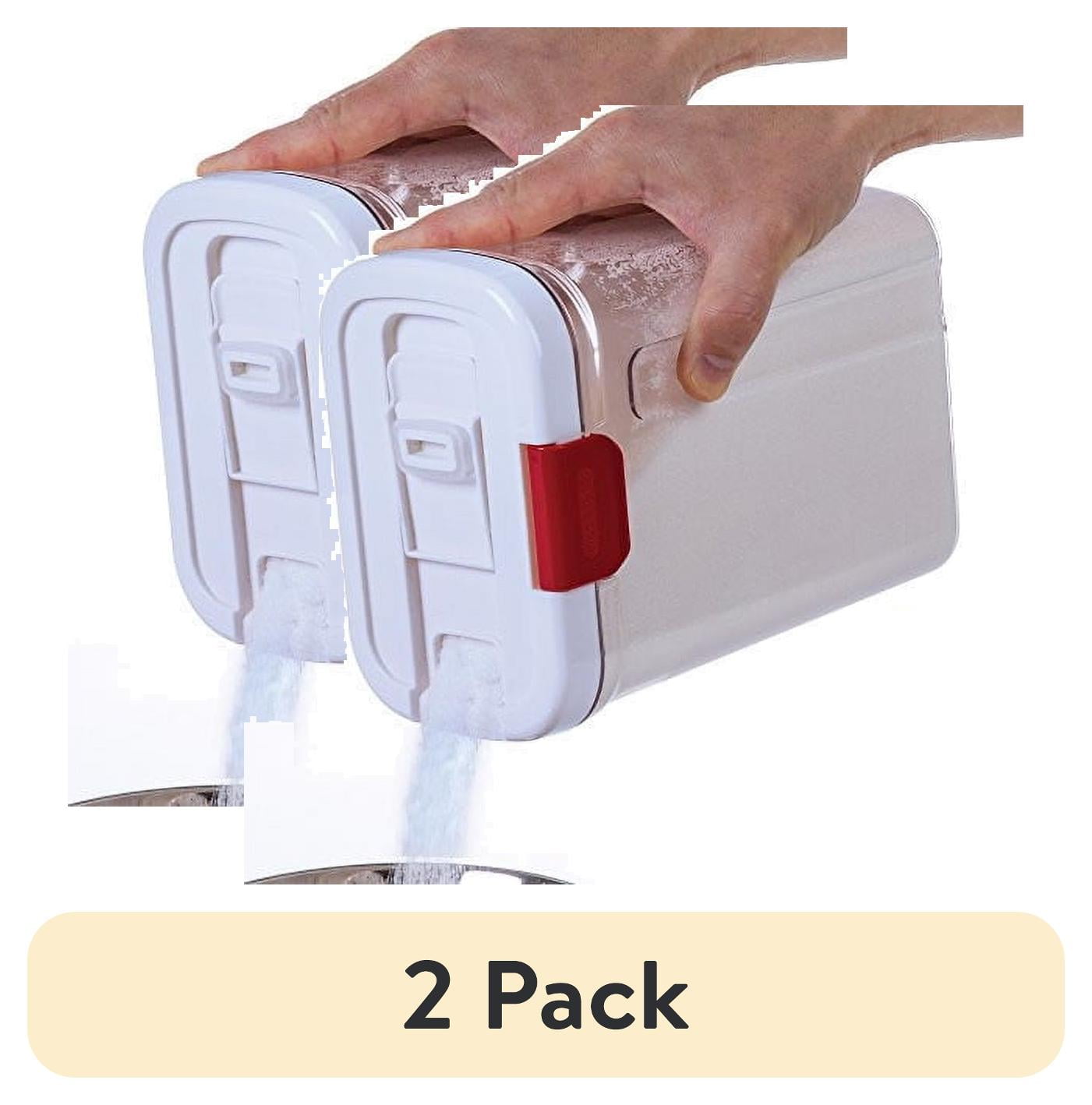 (2 pack) Progressive Furniture White Plastic with Lid Grains, Nuts Food ...