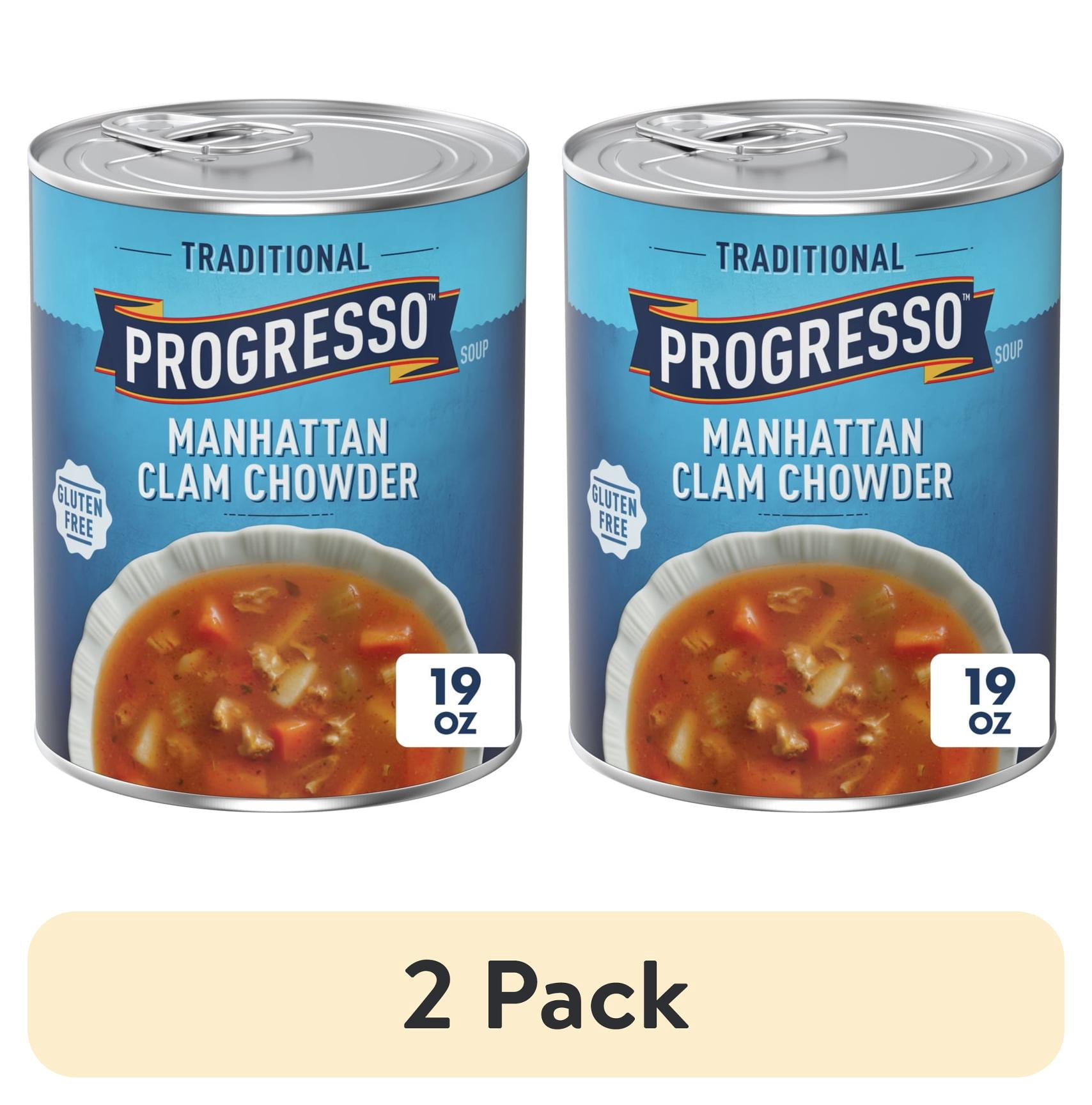(2 pack) Progresso Traditional, Manhattan Clam Chowder Canned Soup ...