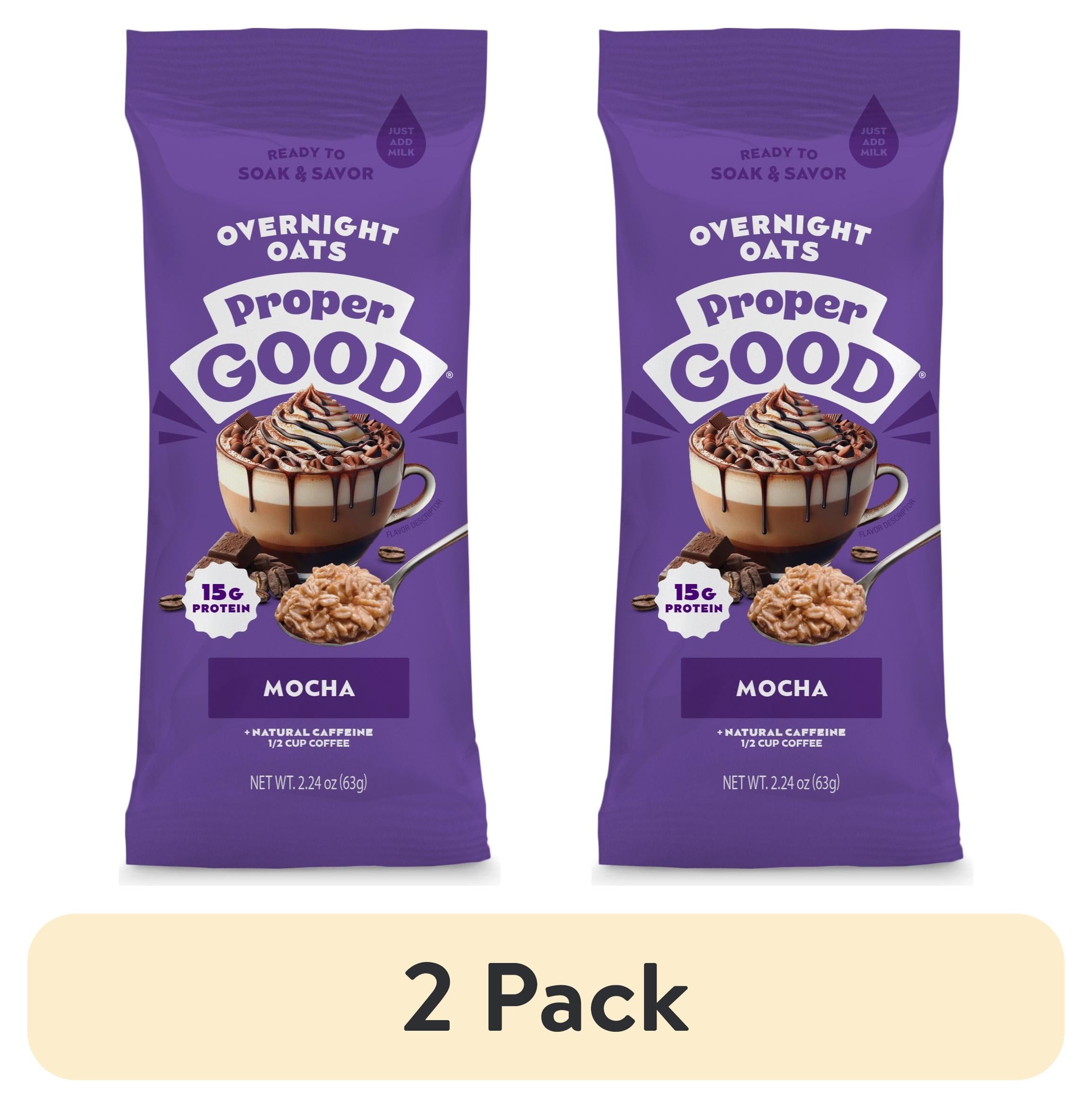 (2 pack) Proper Good Mocha Overnight Oats with 15g Protein, Shelf ...