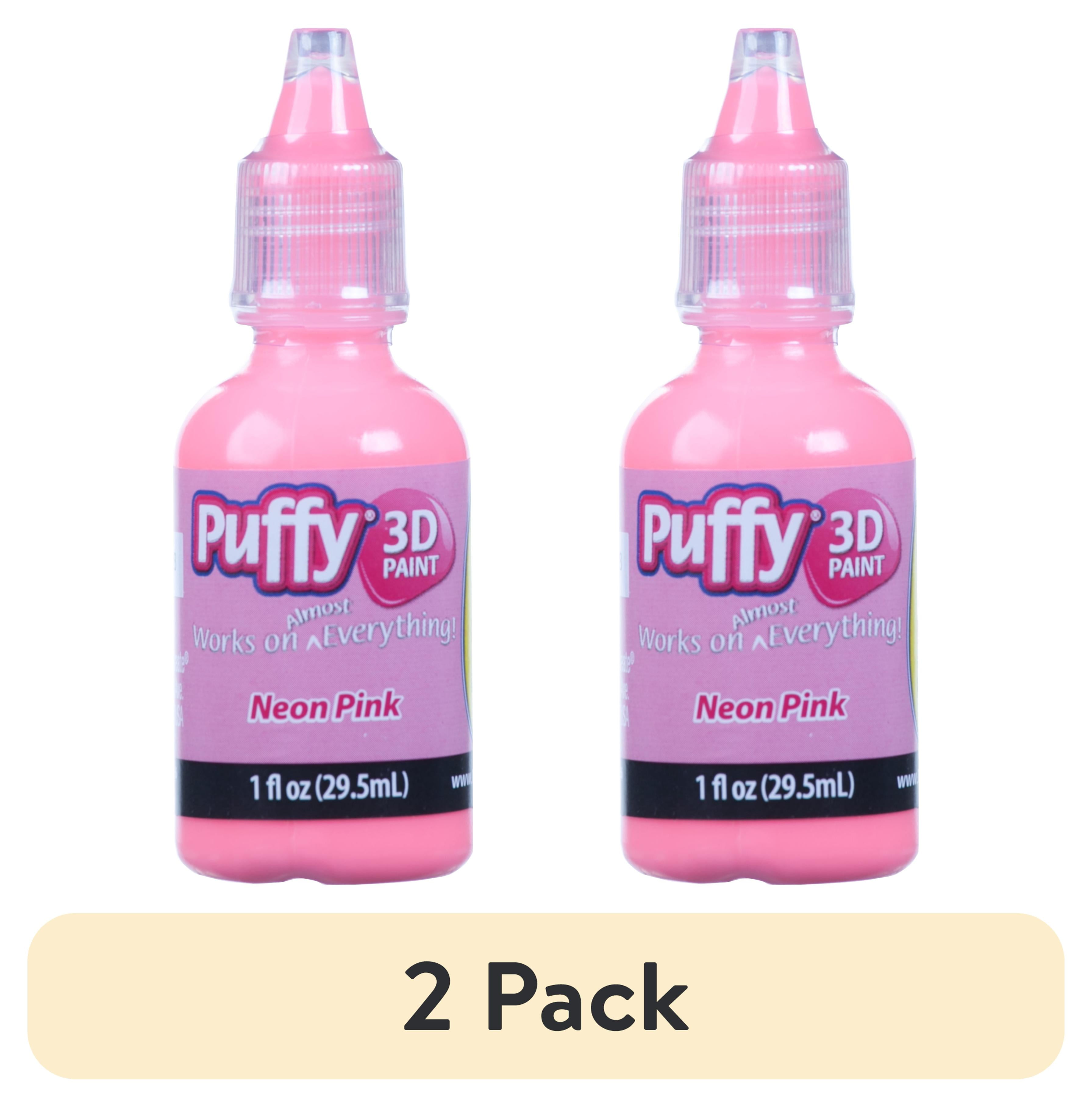 (2 pack) Puffy 3D Puff Paint, Fabric and Multi-Surface, Neon Pink, 1 fl ...