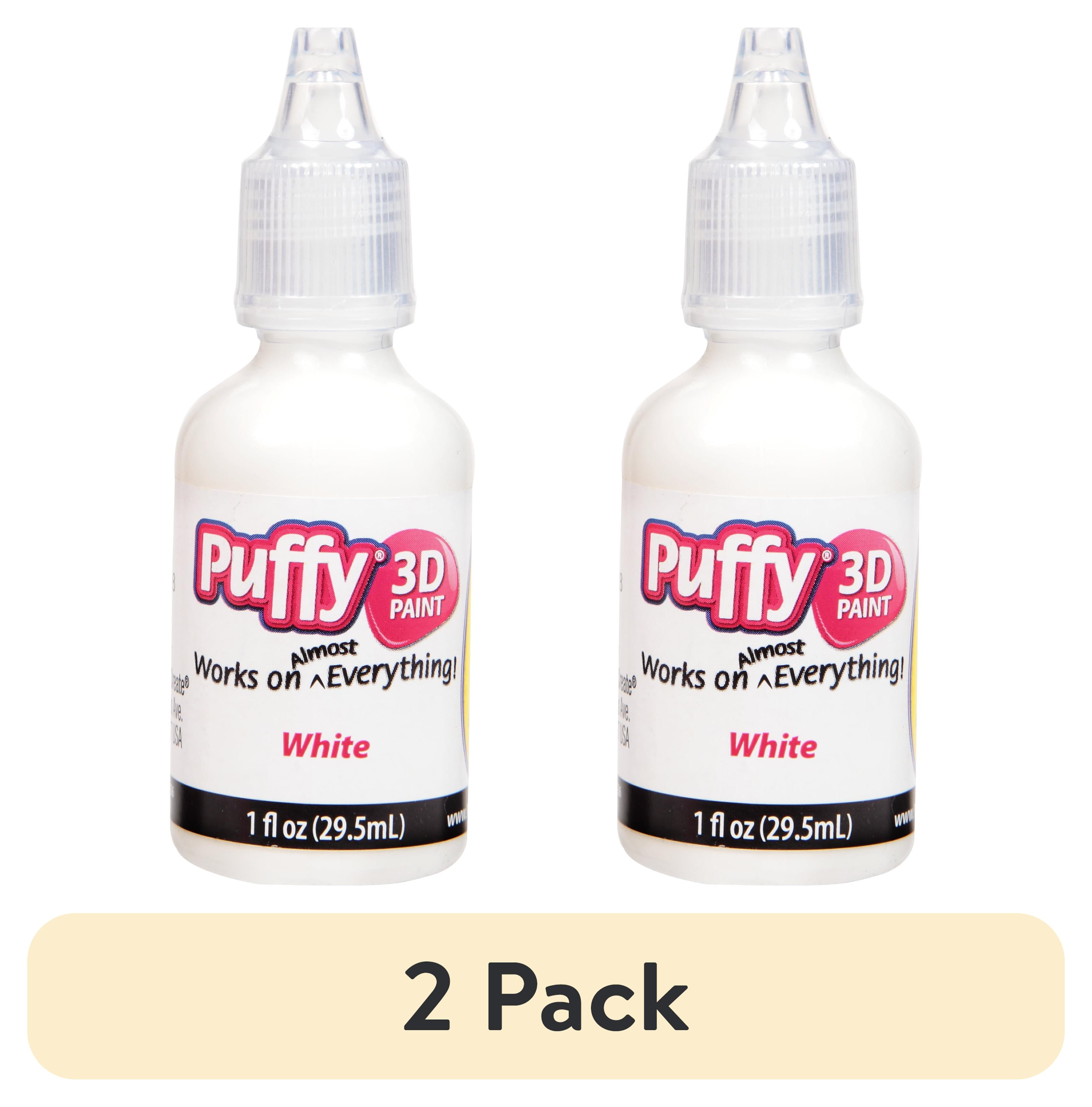 (2 pack) Puffy 3D Puff Paint, Fabric and Multi-Surface, White, 1 fl oz ...