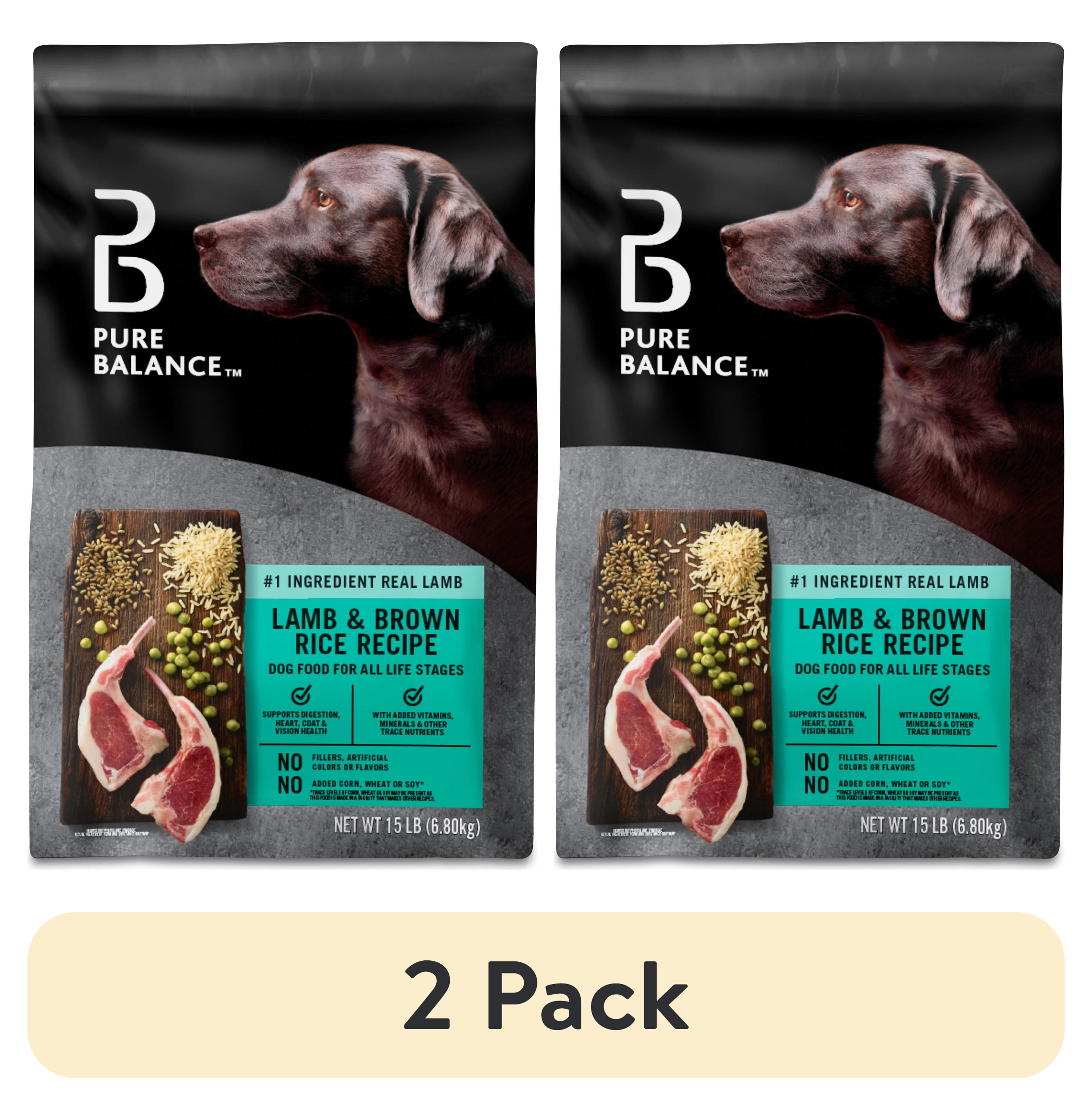 (2 pack) Pure Balance Lamb & Brown Rice Recipe Dry Dog Food, 15 lbs ...