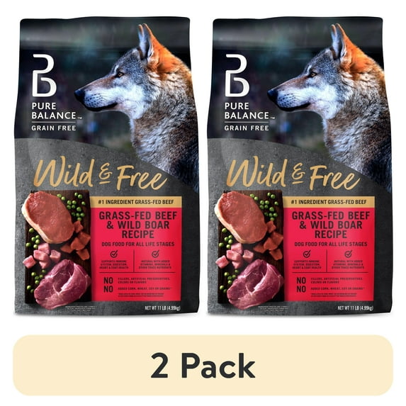 (2 pack) Pure Balance Wild & Free Beef & Wild Boar Recipe Dry Dog Food ...