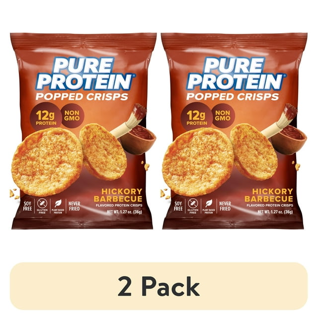 (2 pack) Pure Protein, Popped Crisps, Hickory BBQ, 1 Count - Walmart.com