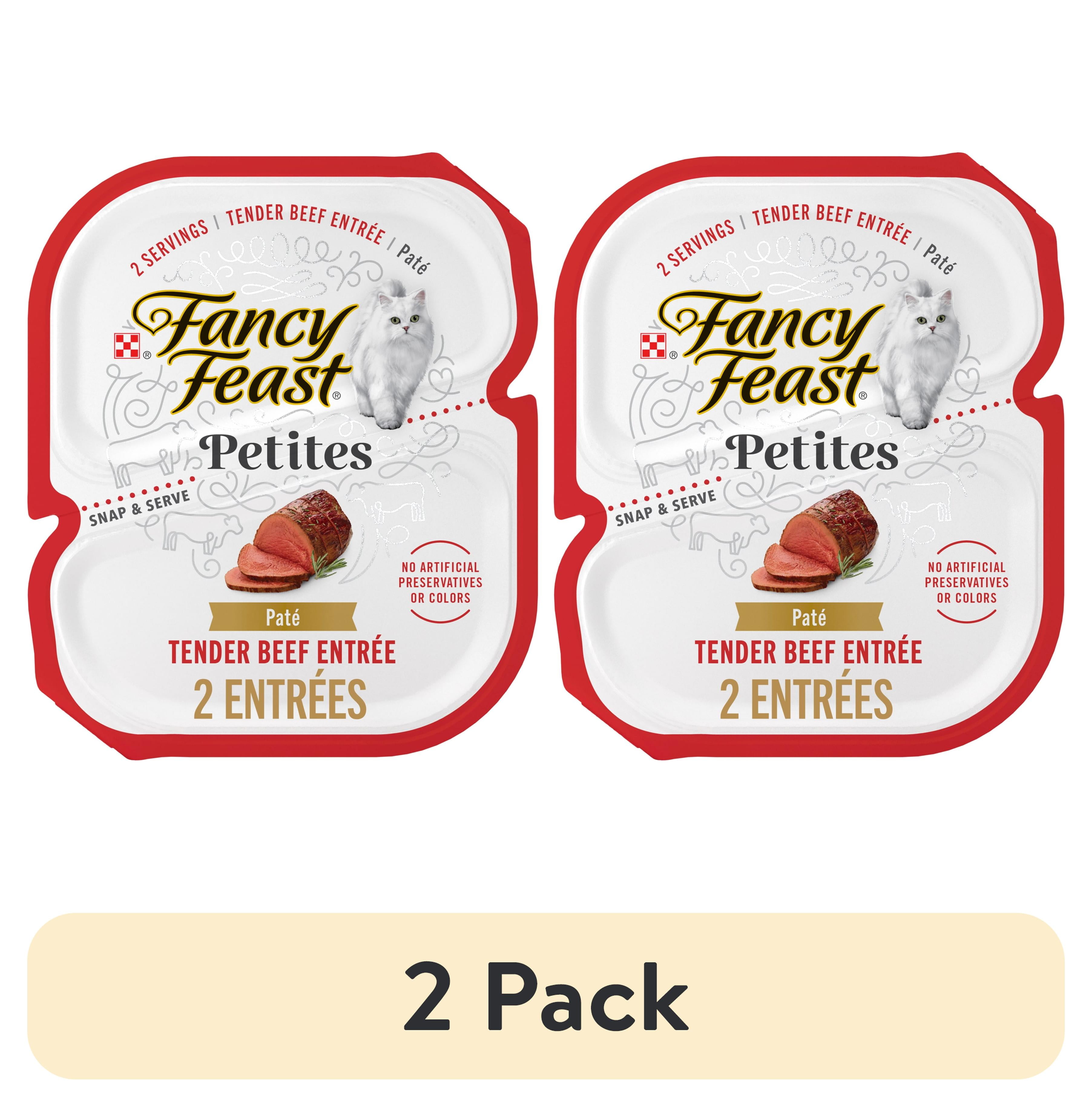 (2 pack) Purina Fancy Feast Petites Tender Beef Entrée Gourmet Wet Cat ...