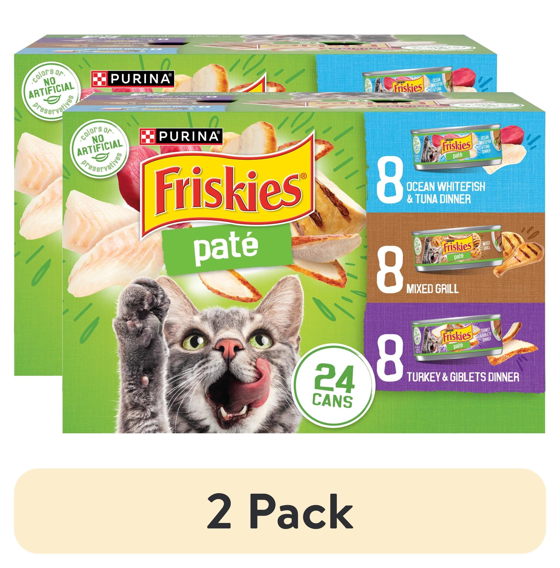 (2 pack) Purina Friskies Classic Pate Variety Pack Wet Cat Food, 5.5 oz ...
