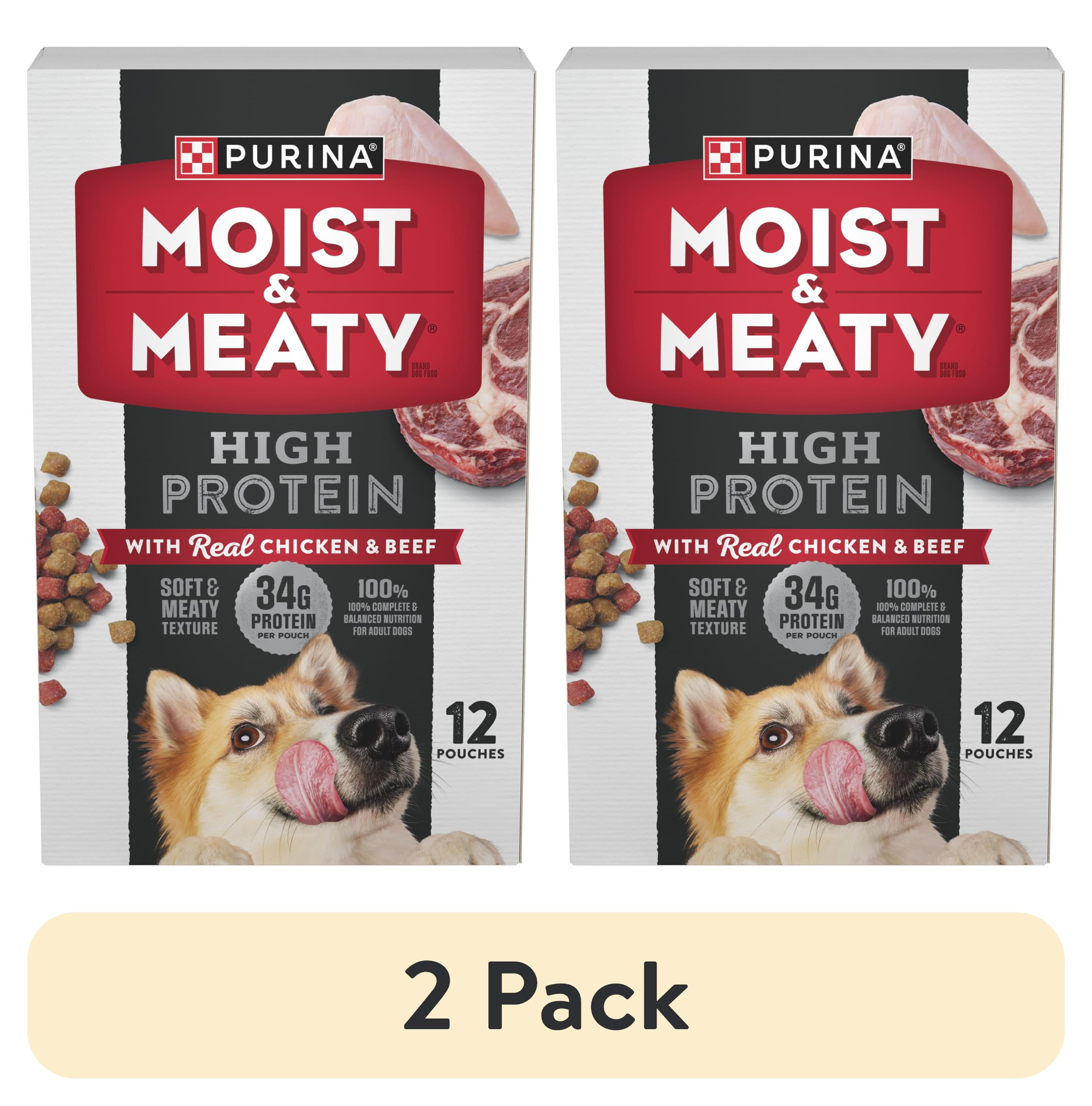 (2 pack) Purina Moist & Meaty Dry Dog Food, High Protein Real Chicken ...