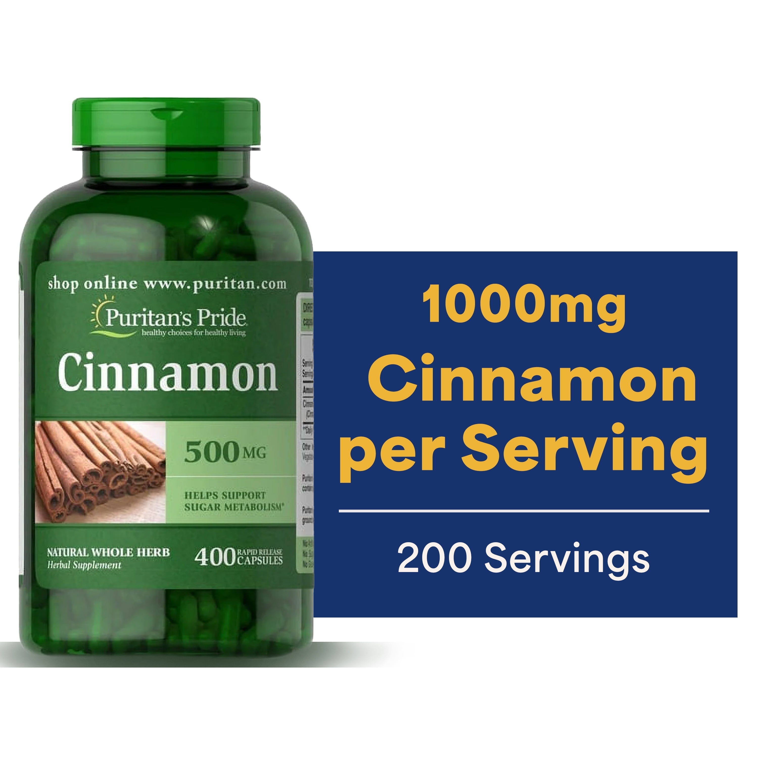 (2 pack) Puritans Pride Cinnamon 500 Mg - Walmart.com