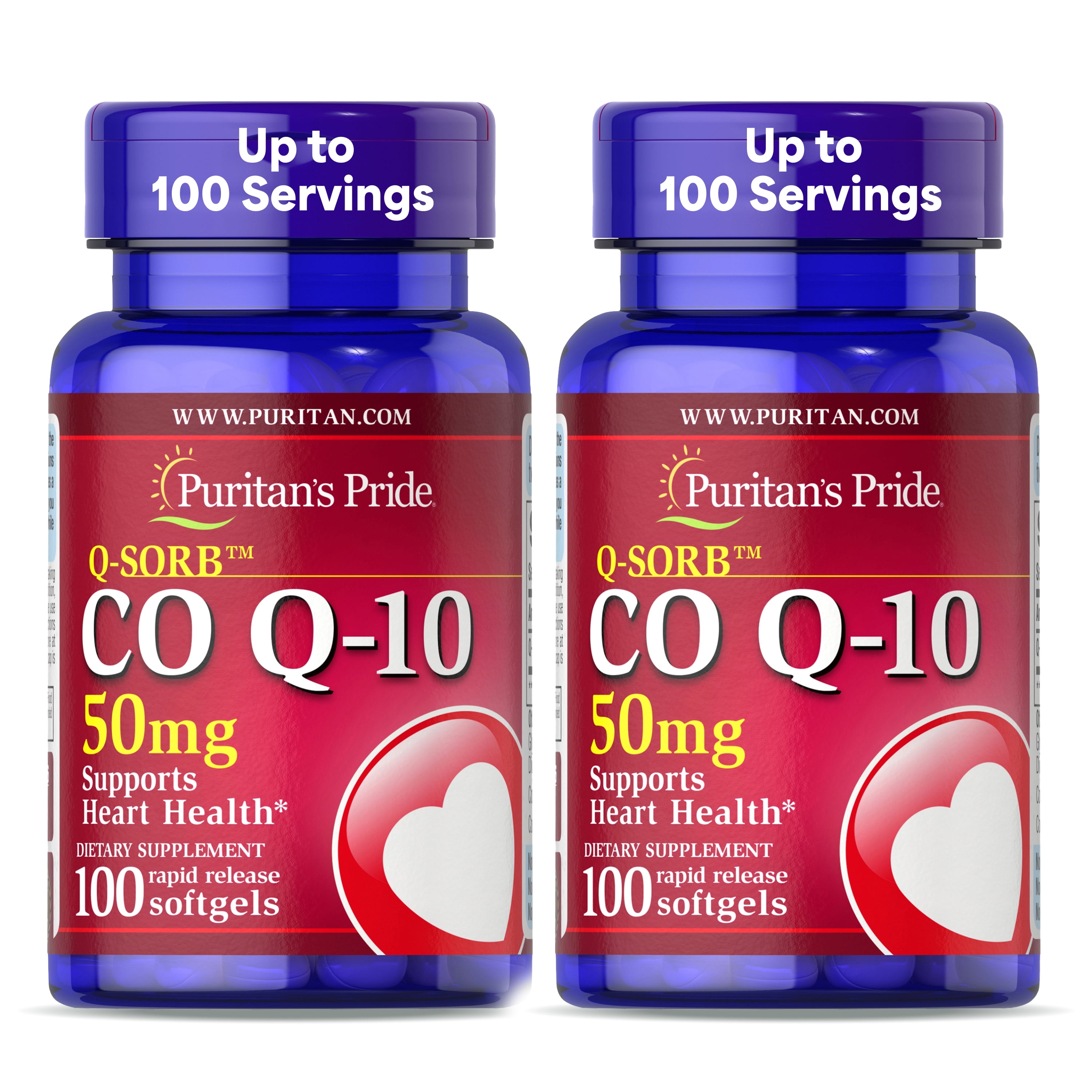 (2 pack) Puritans Pride Q-Sorb CoQ10 50 Mg, 100 Count - Walmart.com