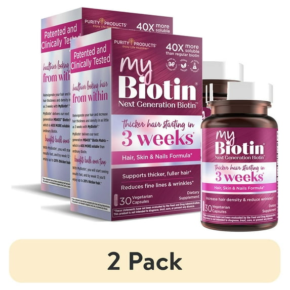 (2 pack) Purity Products MyBiotin™ Vegetarian Capsules, 10,000 Mcg ...