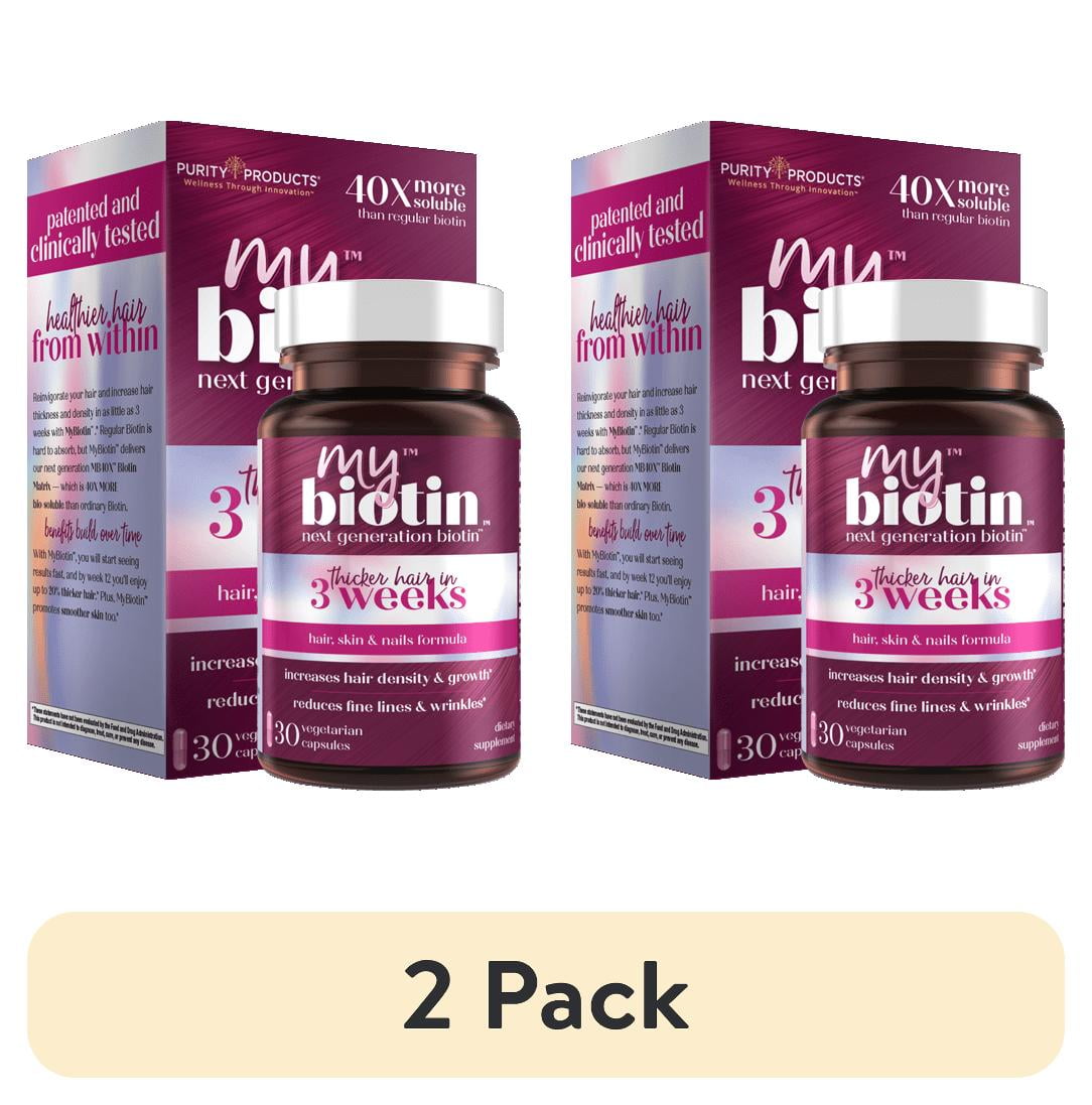 (2 pack) Purity Products MyBiotin™ Vegetarian Capsules, 10,000 Mcg ...