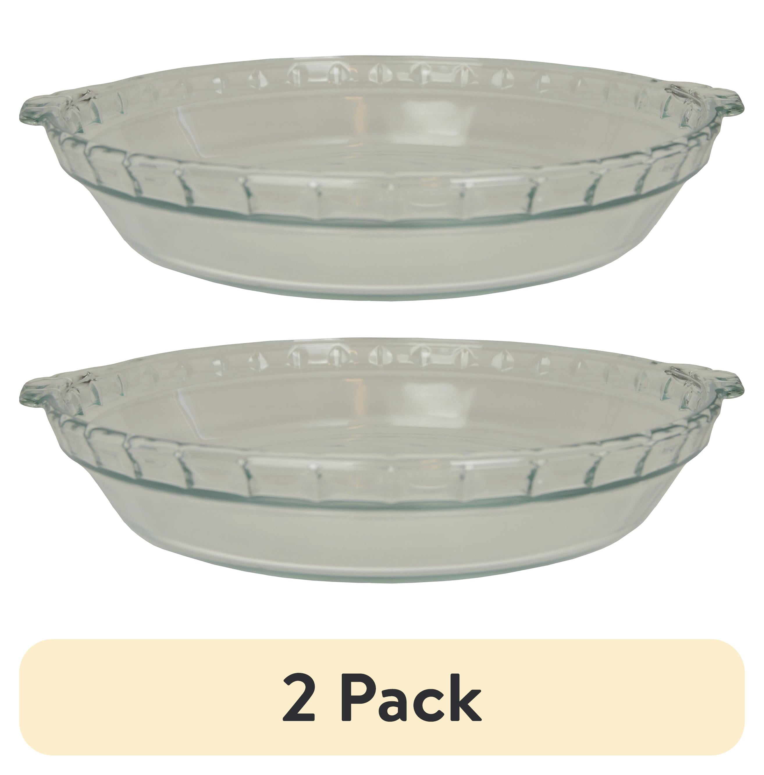 (2 pack) Pyrex Basics 9.5 inch Round Glass Pie Plate - Walmart.com