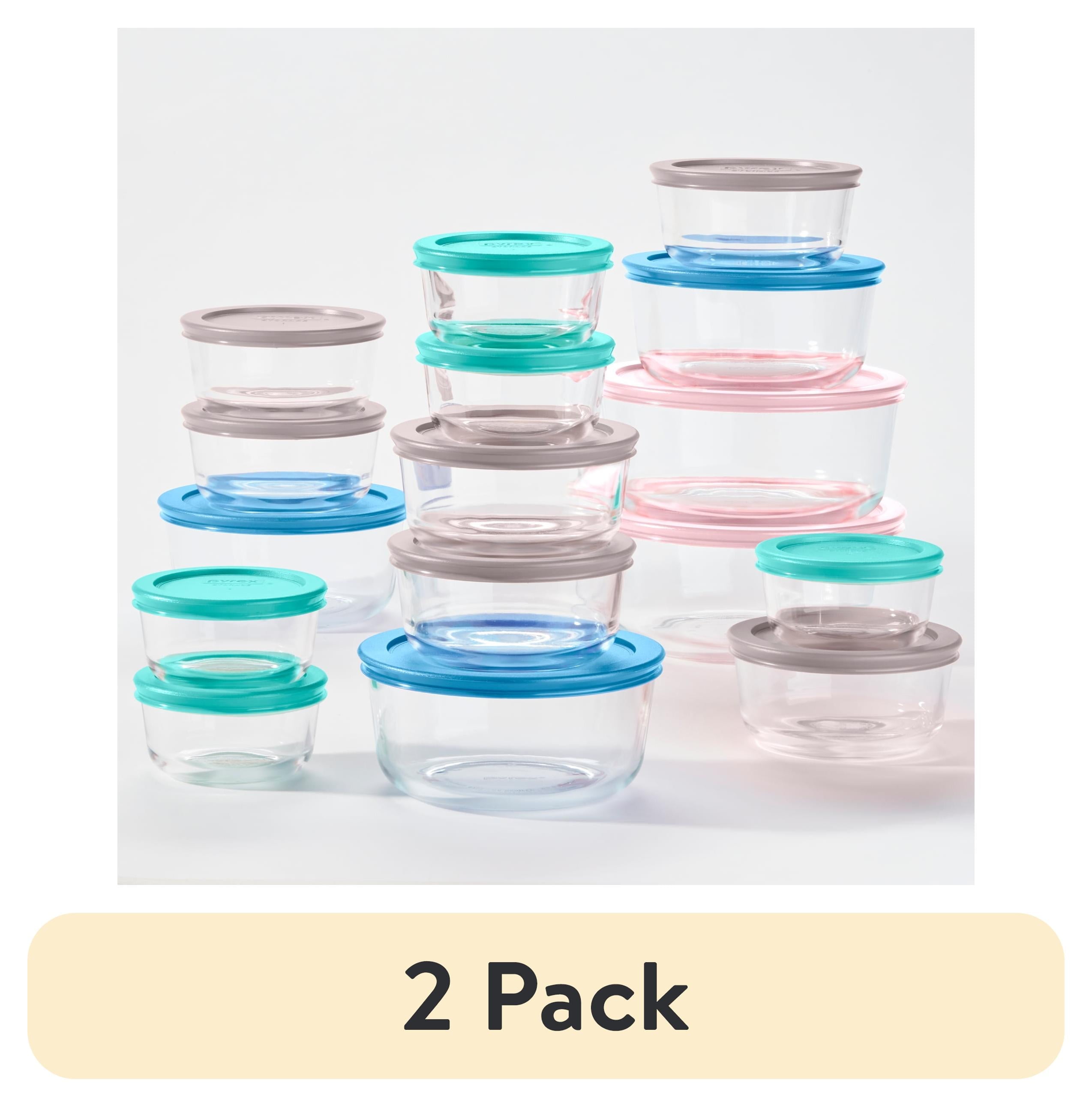 (2 pack) Pyrex Simply Store Glass Food Storage & Bake Container Set, 32 ...