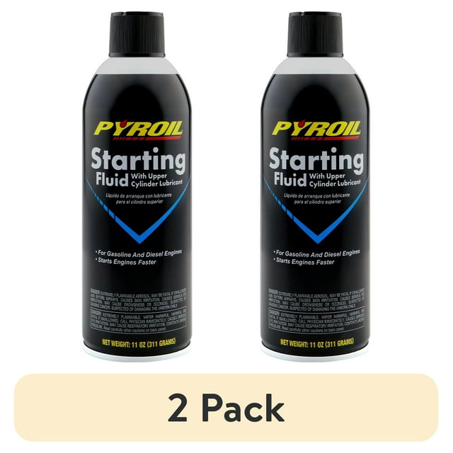 (2 pack) Pyroil Starting Fluid, 11oz Can - New, Starts Gasoline ...