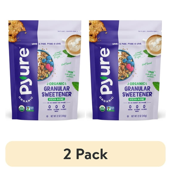 (2 pack) Pyure Organic Stevia Blend | Granulated Sugar Substitute with ...