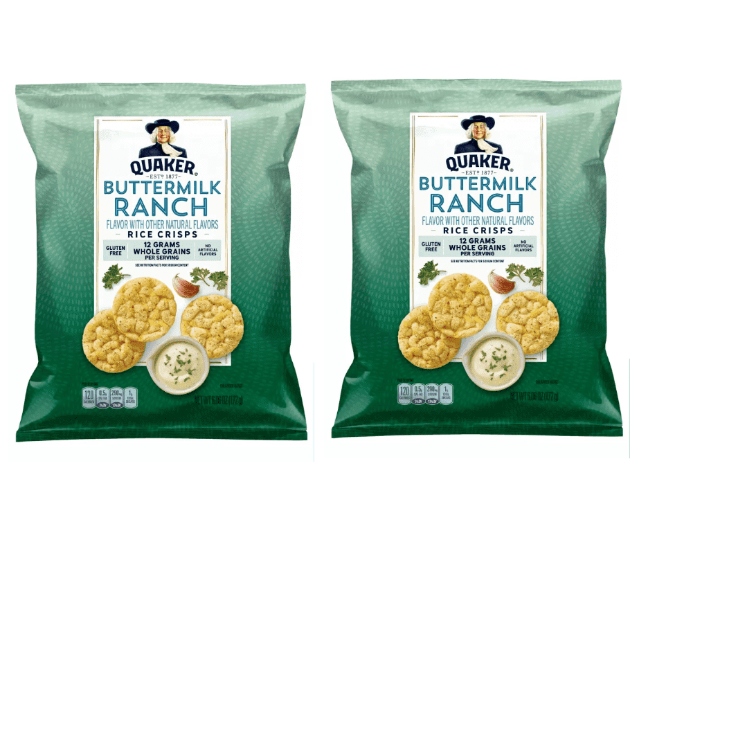 (2 pack) Quaker Buttermilk Ranch Rice Crisp, 6.06 oz - Walmart.com