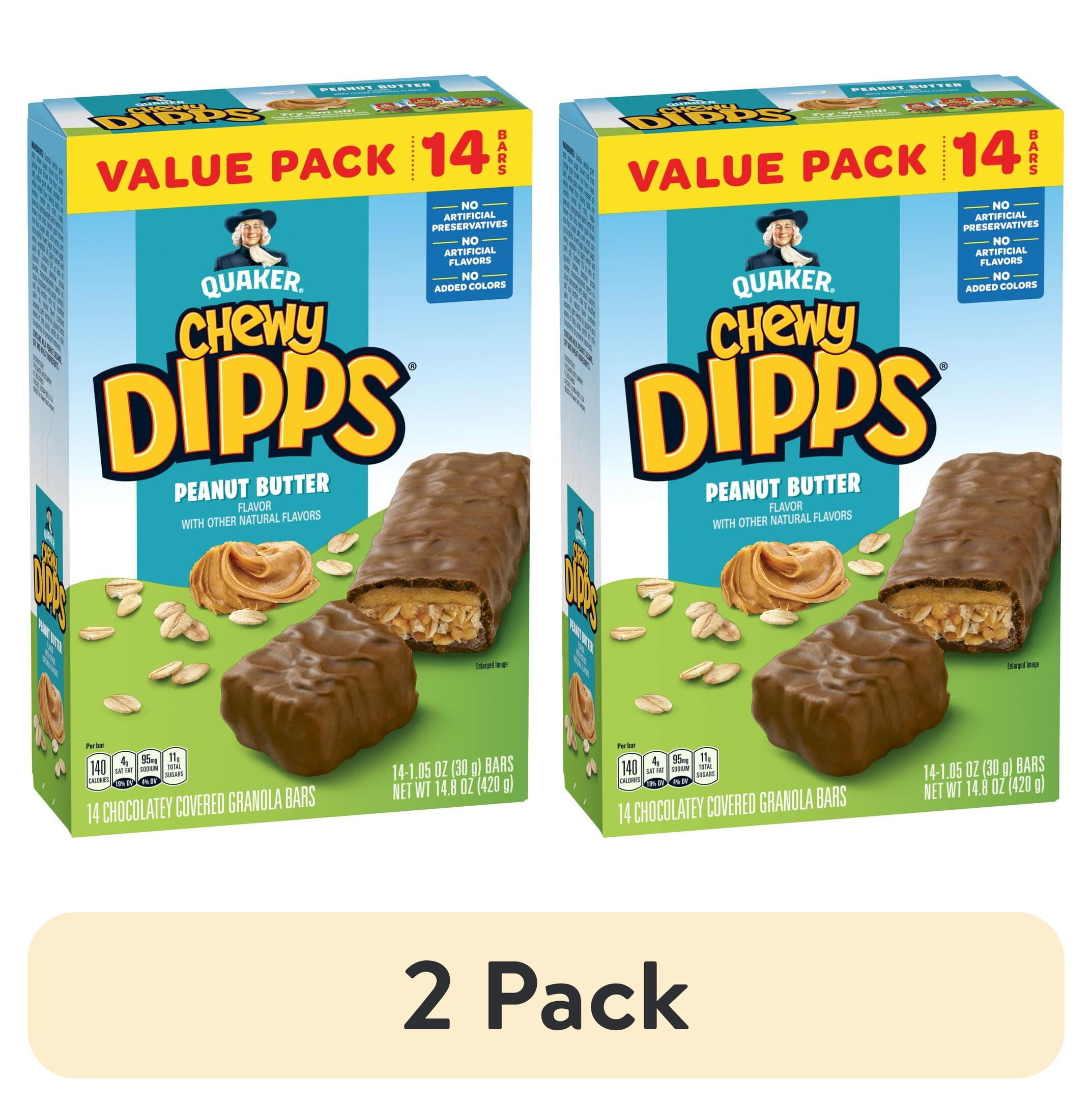 (2 pack) Quaker Chewy Dipps Chocolatey Covered Peanut Butter Granola ...
