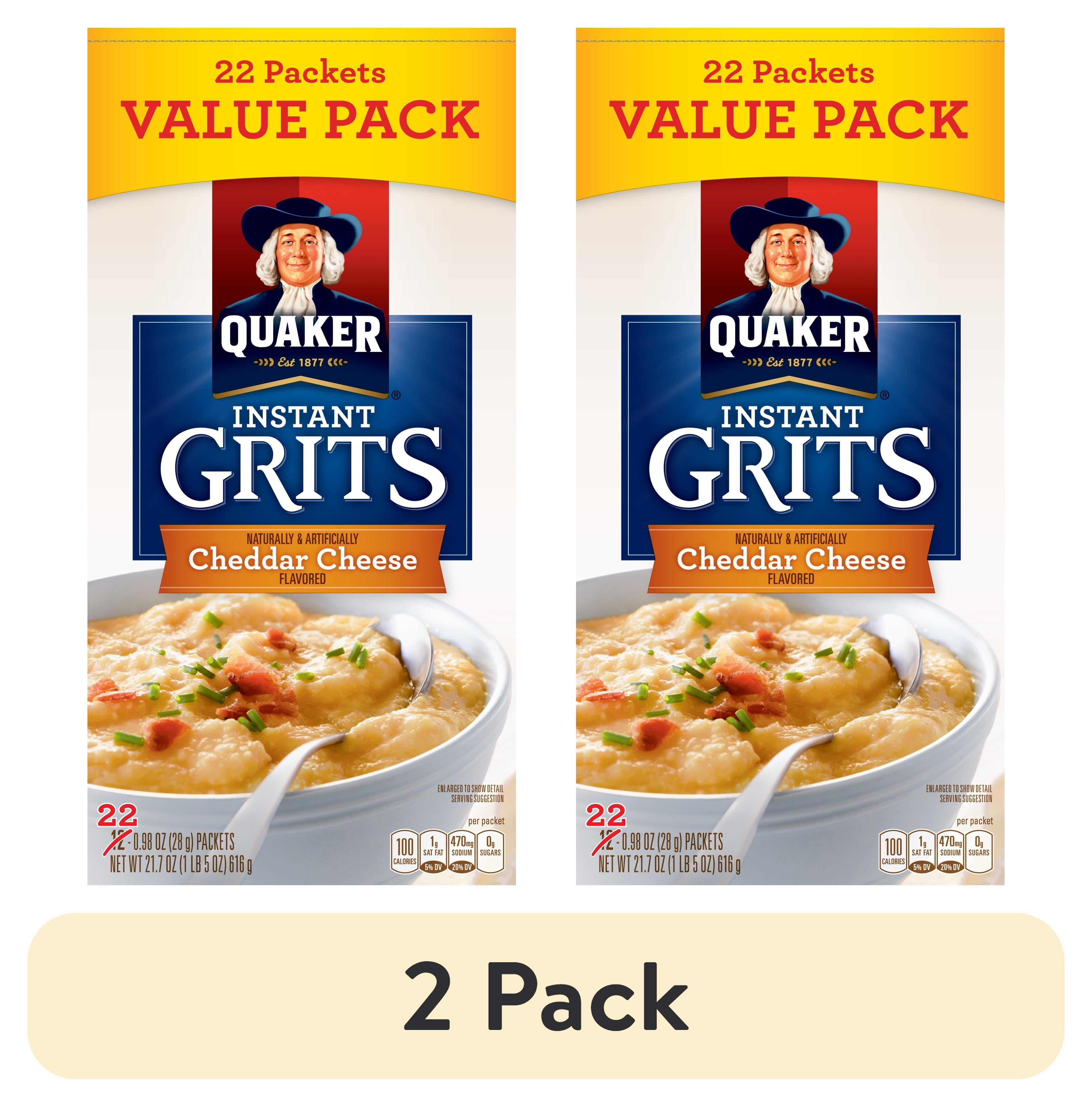 (2 pack) Quaker Instant Grits Cheddar Cheese Naturally Flavored, 0.98 ...