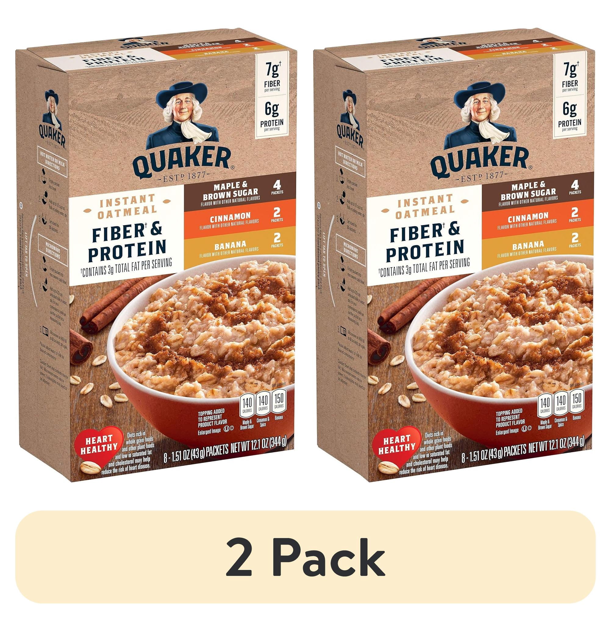 (2 pack) Quaker Instant Oatmeal Fiber & Protein Variety Pack. 1 Box ...