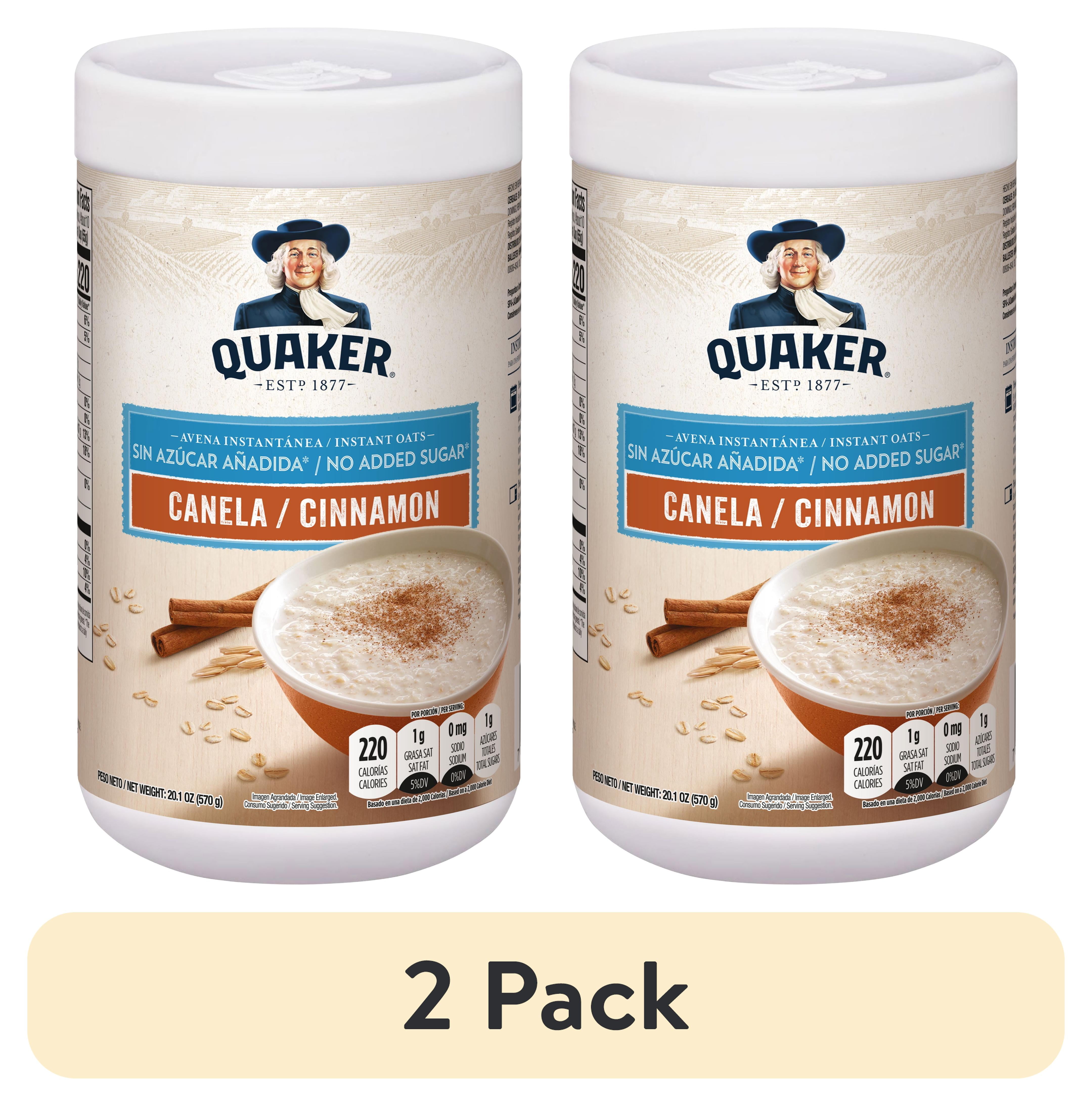 (2 pack) Quaker Oatmeal Cinnamon Flavor with No Added Sugar Hot Cereal ...