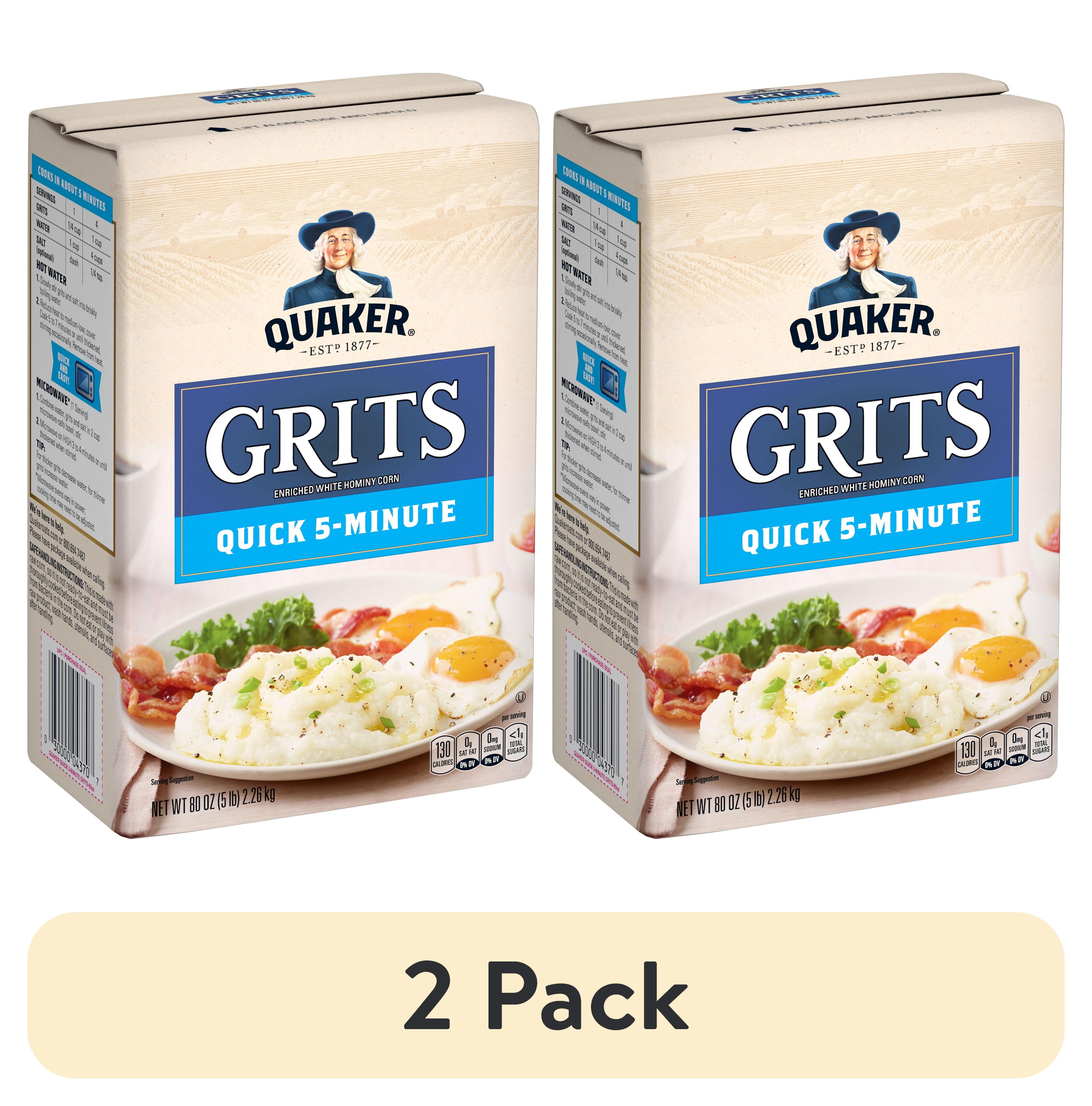 (2 pack) Quaker, Quick 5-Minute Grits, 80 oz Box - Walmart.com